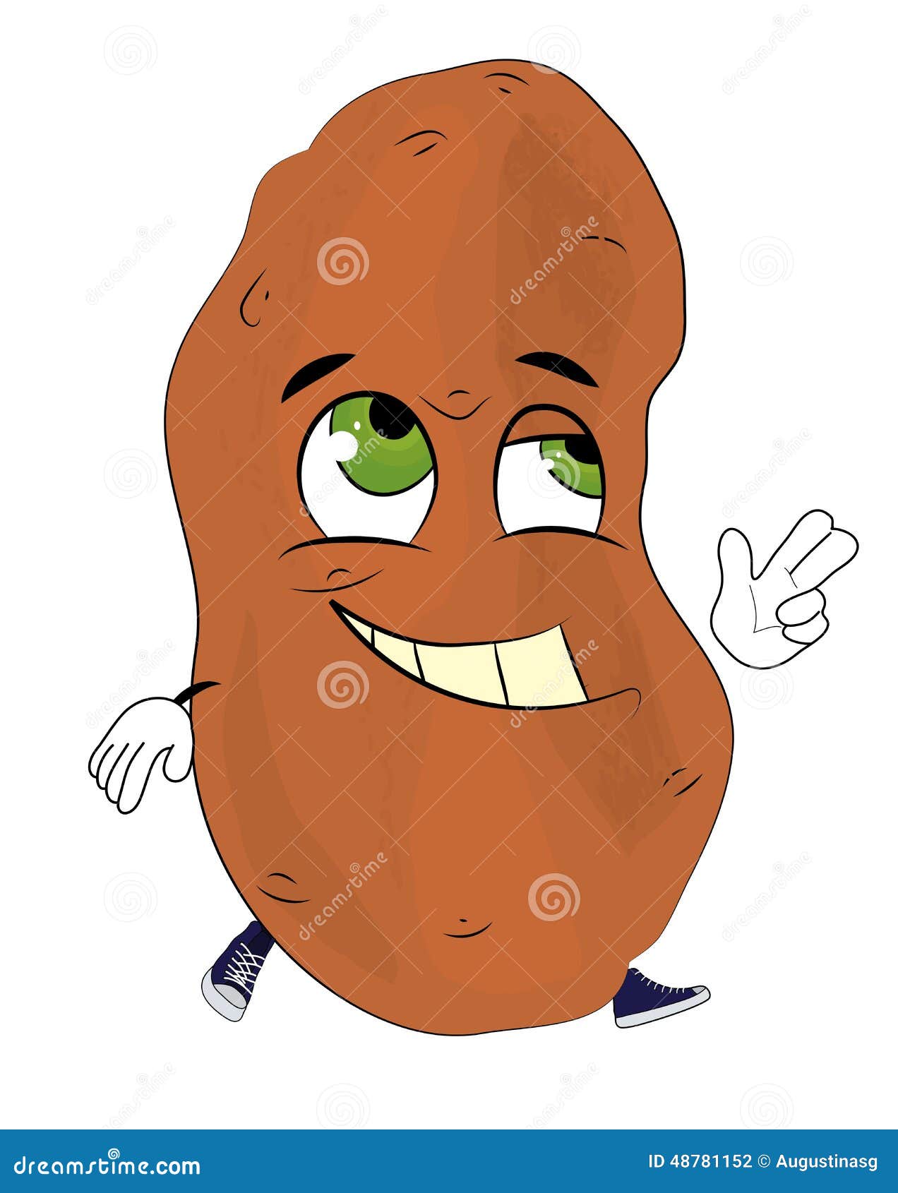 Happy Potato Cartoon Character Holding Up A Blank Sign Stock Photo ...