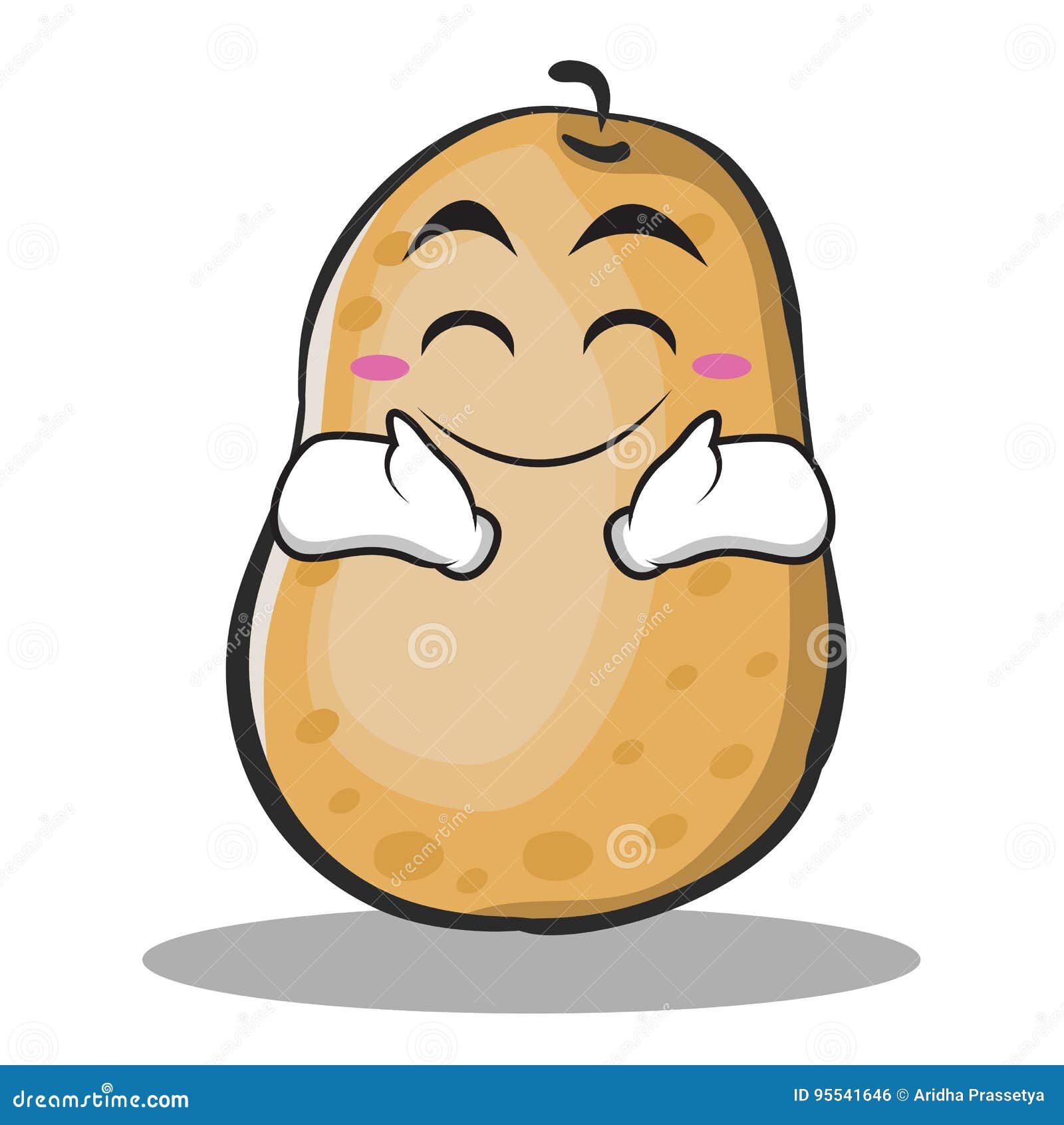 Happy Potato Character Cartoon Style Stock Vector - Illustration of ...