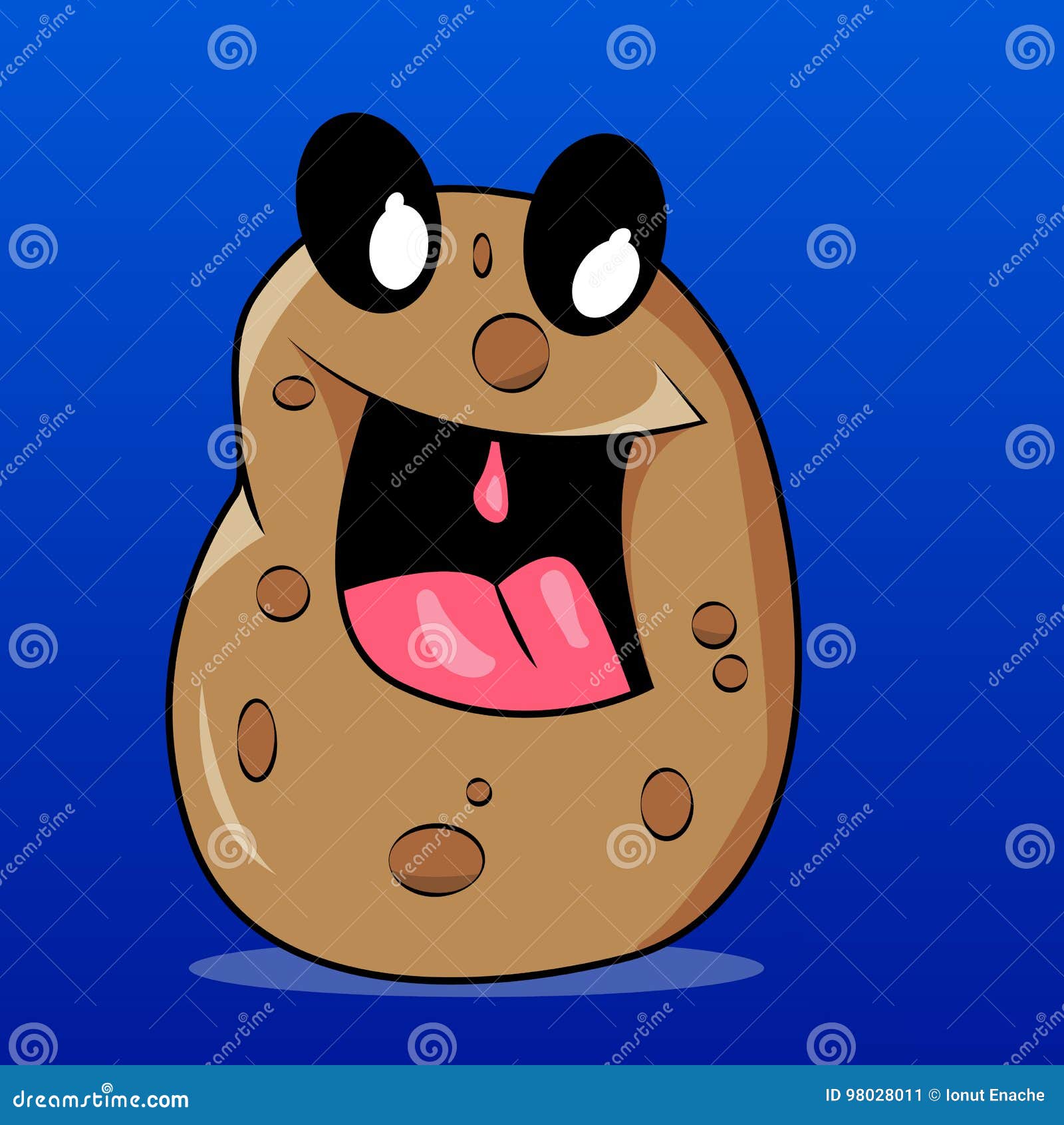 Happy potato stock illustration. Illustration of wallpaper - 98028011
