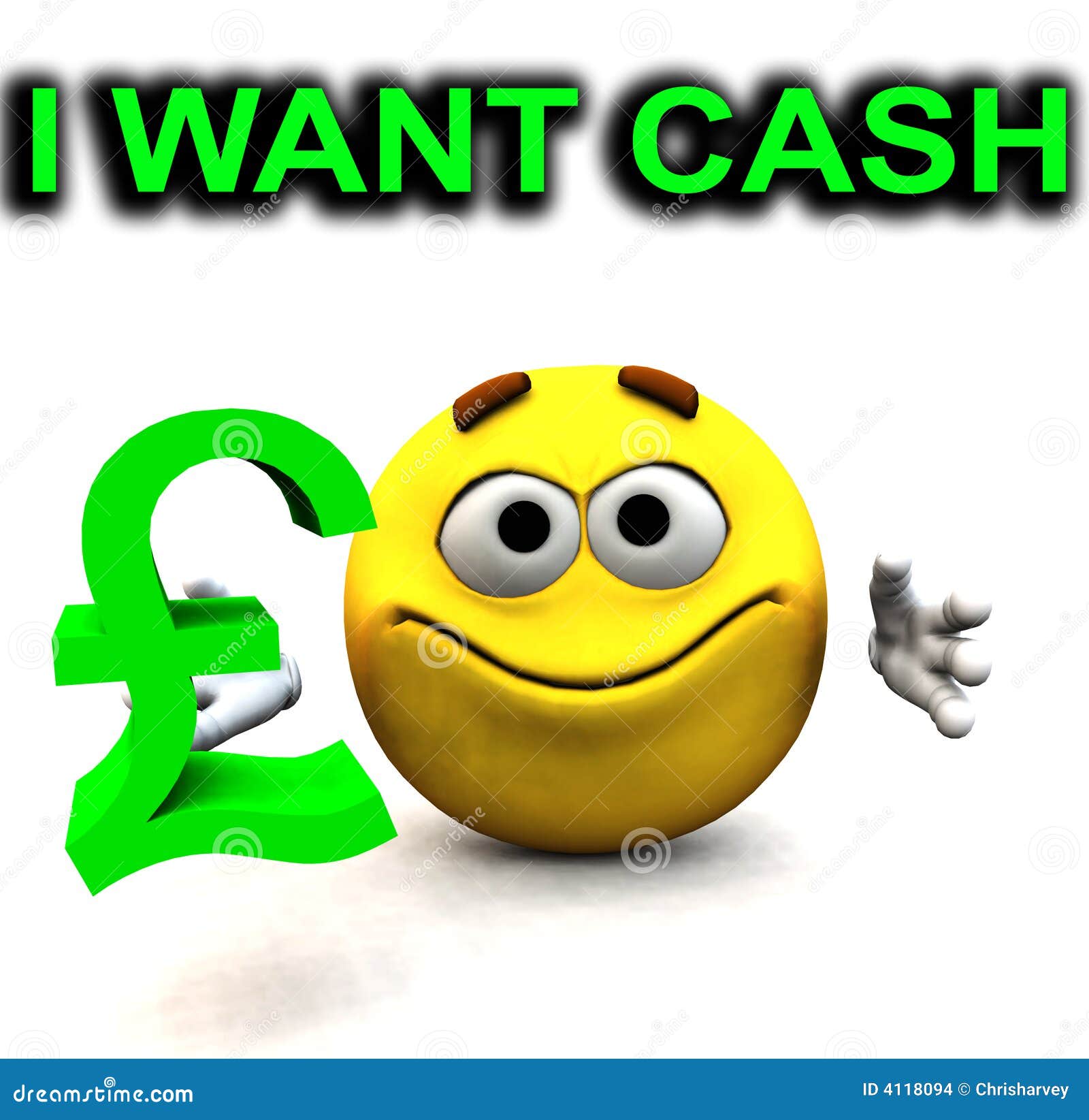 Happy Pound Guy I Want Cash Stock Illustration - Illustration of bank ...