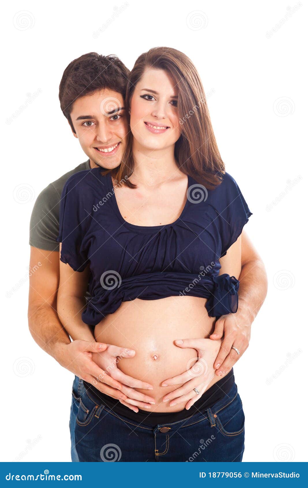 Happy pregnant couple stock photo. Image of head, beautiful - 18779056