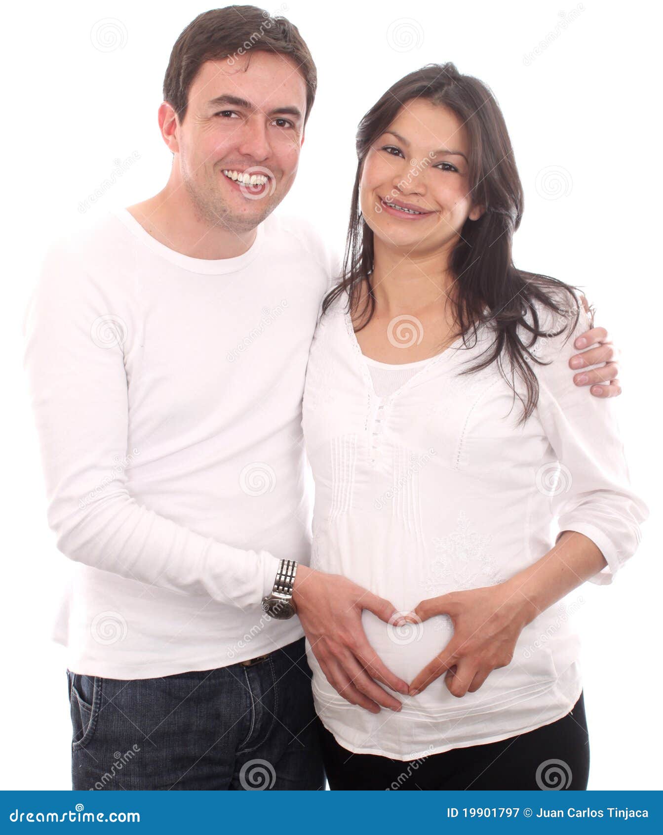 Happy pregnant couple stock image. Image of male, husband - 19901797