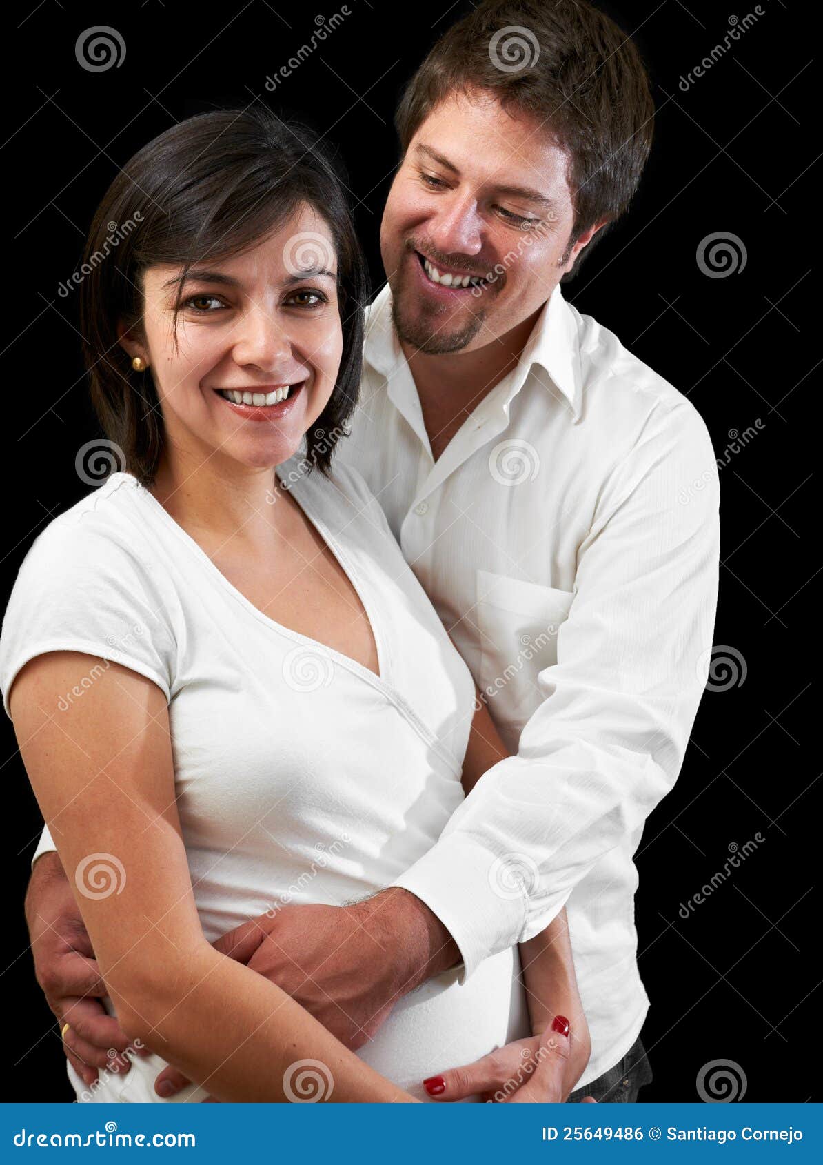 Happy pregnant couple stock photo. Image of person, care - 25649486