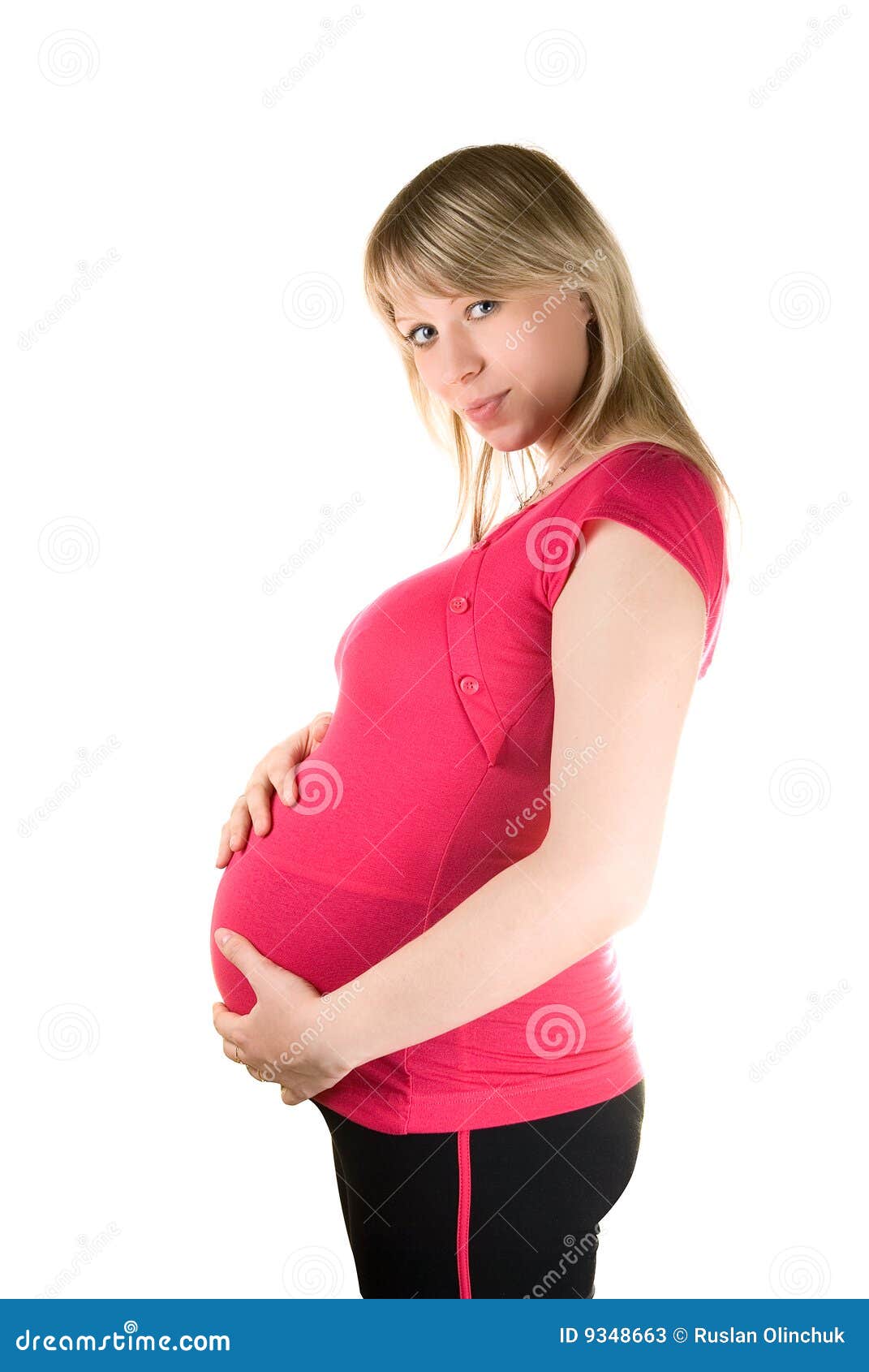 Happy pregnant woman stock image. Image of isolated, body - 9348663
