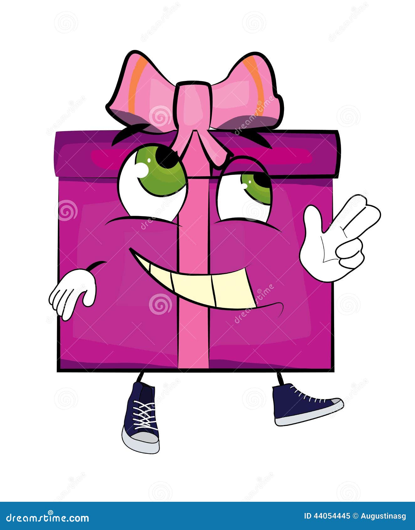 Happy present box cartoon stock illustration. Illustration of violet ...