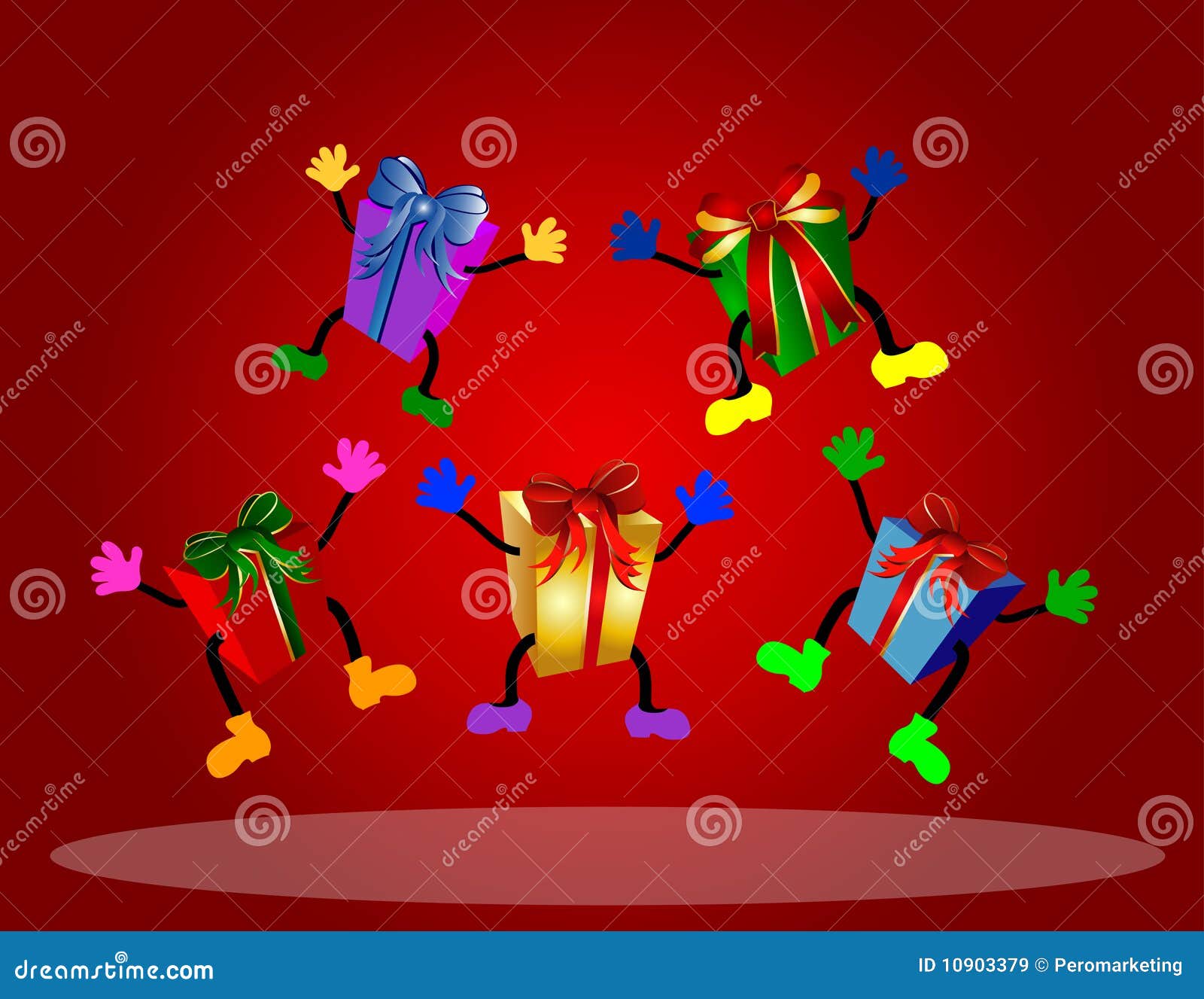 Happy Presents on Red Background Stock Illustration - Illustration of ...