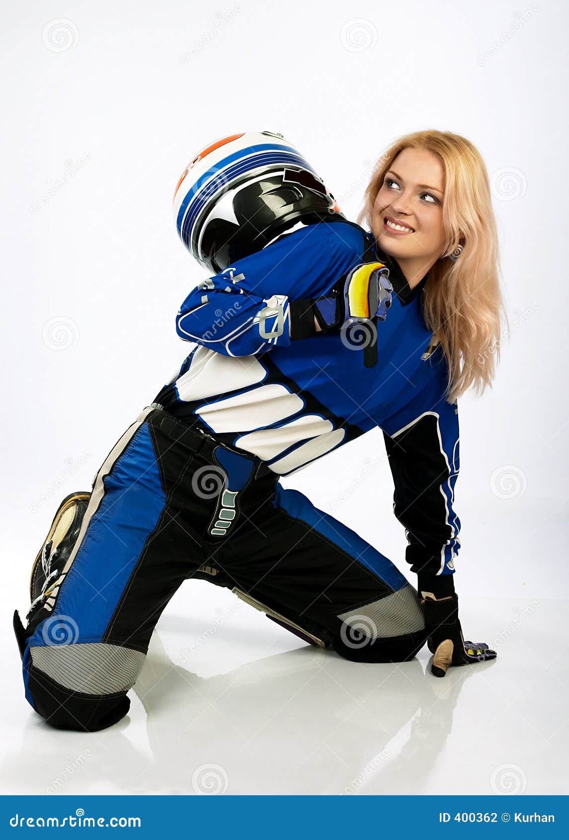 Happy pretty biker. stock photo. Image of beautiful, girl - 400362