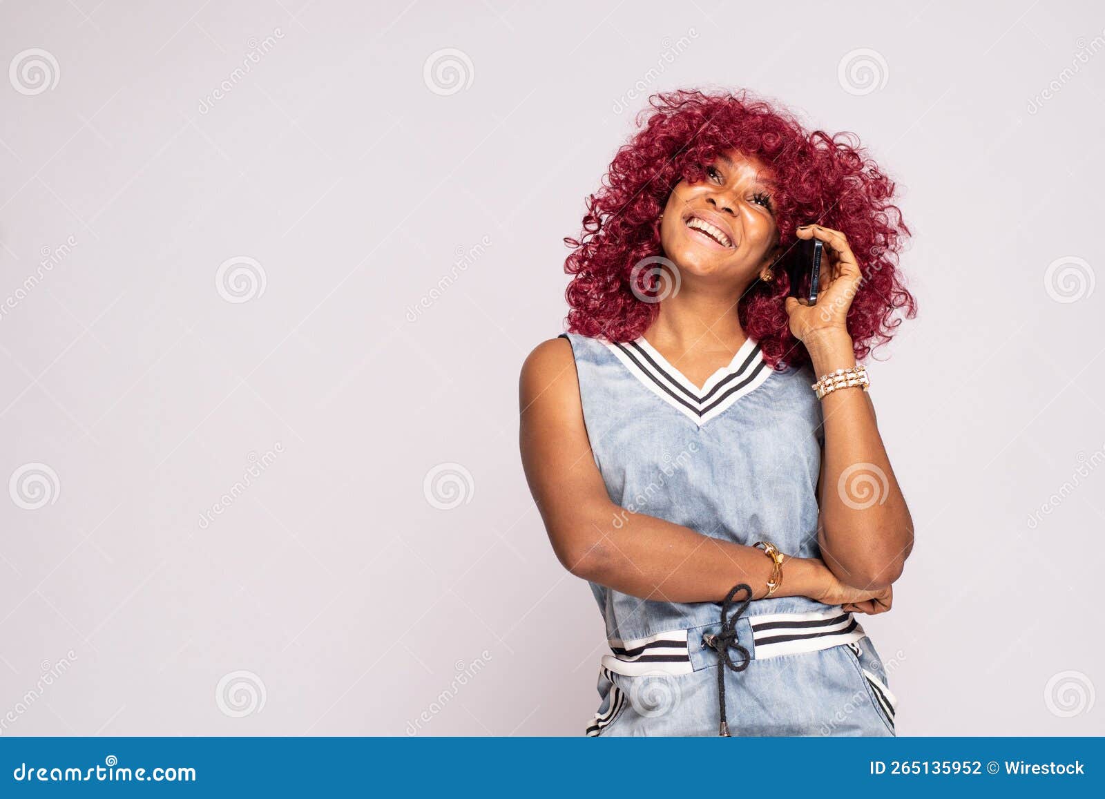 Pretty Black Lady Making a Phone Call Stock Photo - Image of beautiful ...