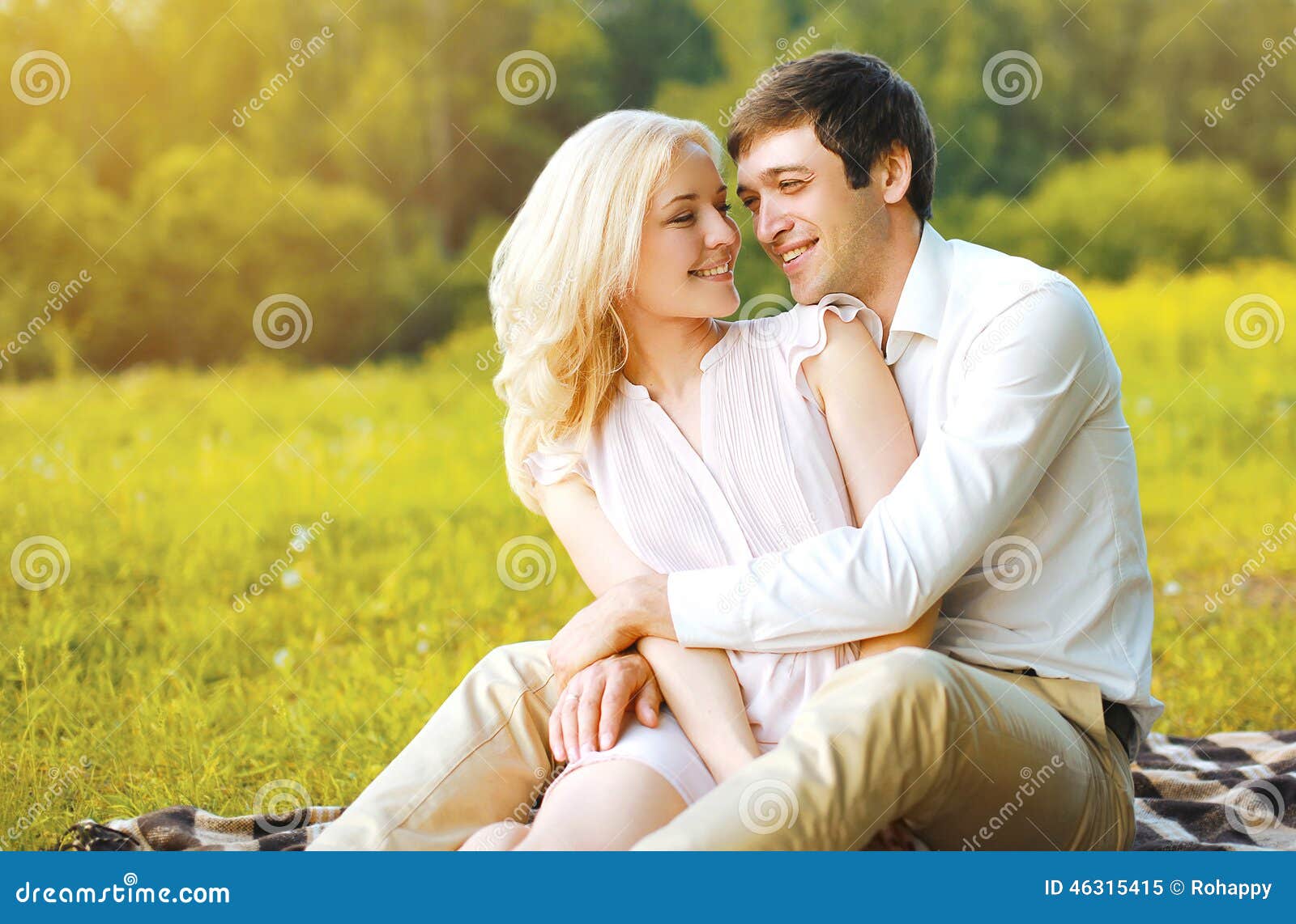 Happy Pretty Couple in Love Having Fun Outdoors Stock Image - Image of ...