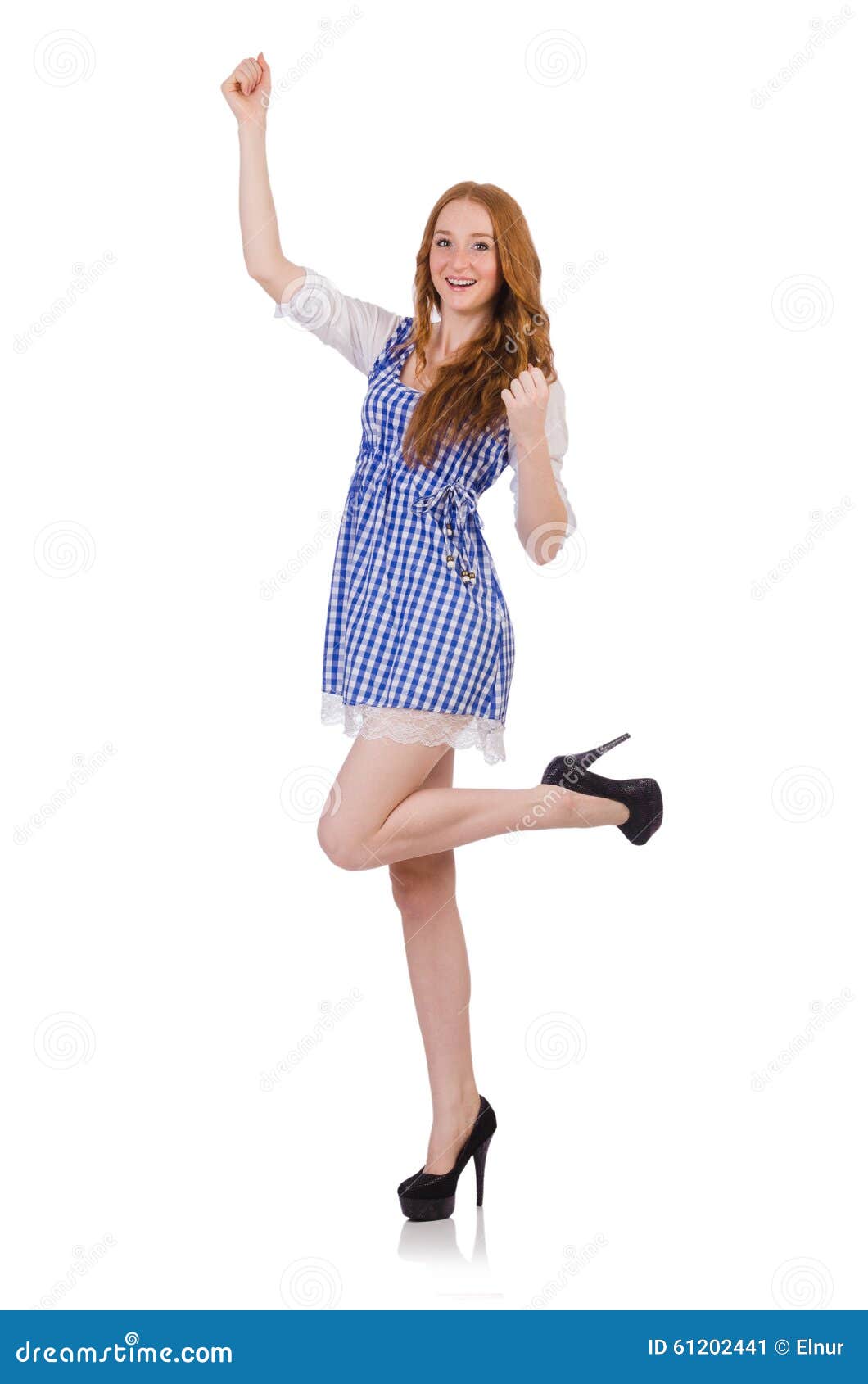 The Happy Pretty Girl Isolated on White Stock Image - Image of ...