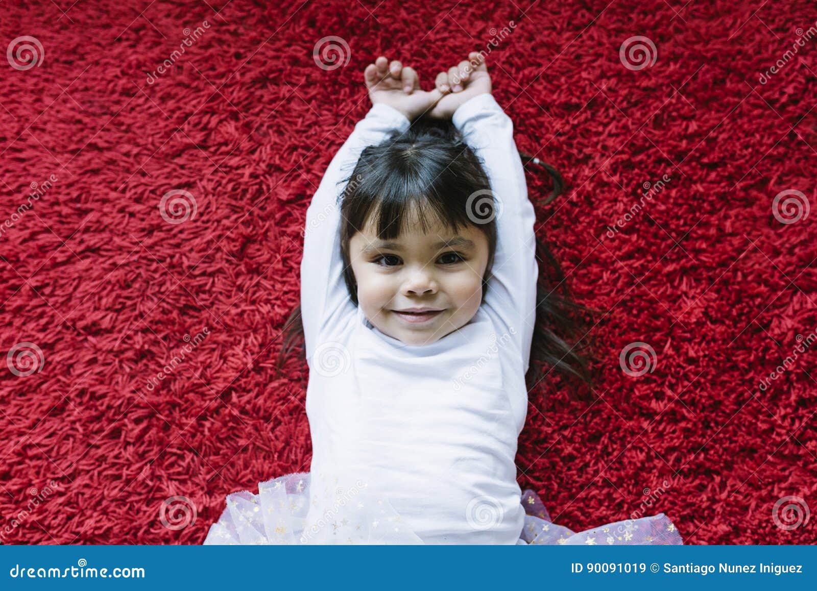 Happy pretty girl lying. stock image. Image of lying - 90091019