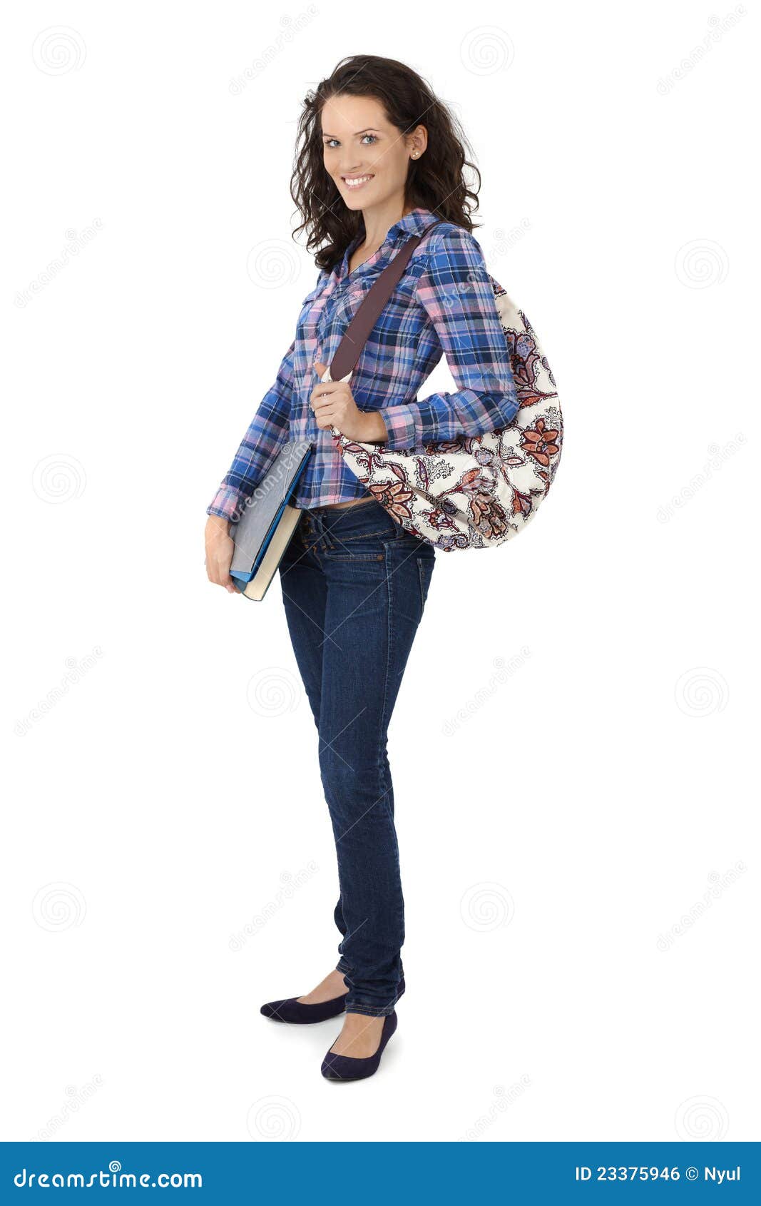 Happy Pretty University Student Stock Photo - Image of caucasian, book ...