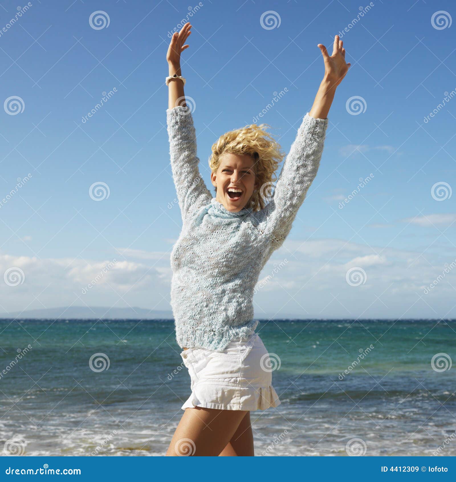 Happy pretty woman stock image. Image of excitement, miniskirt - 4412309