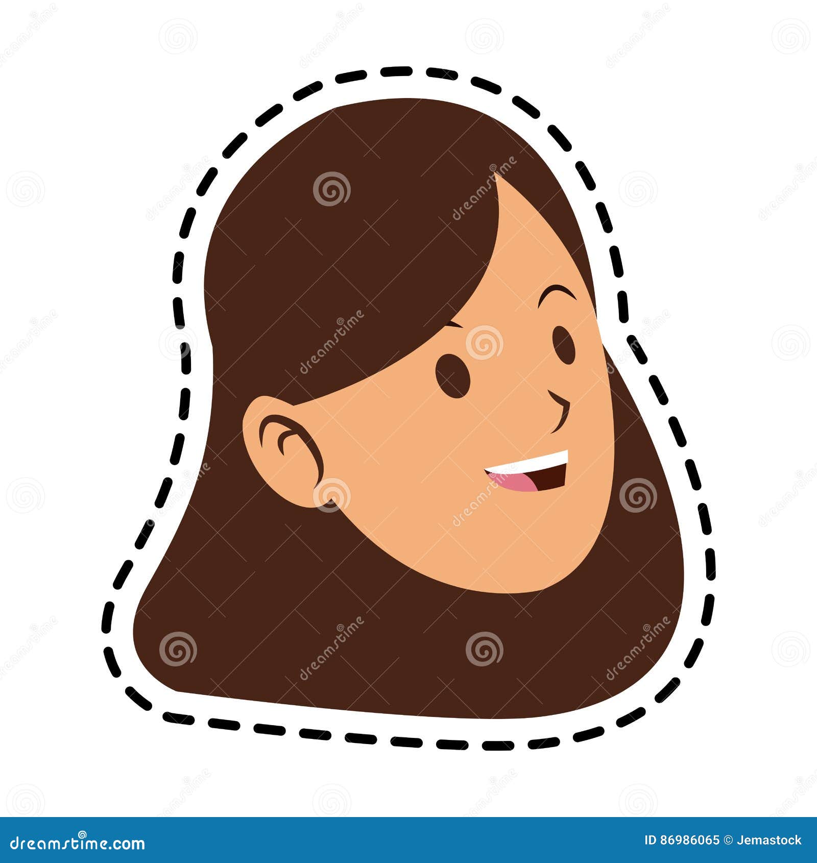 Happy Pretty Woman Icon Image Stock Vector - Illustration of beauty ...