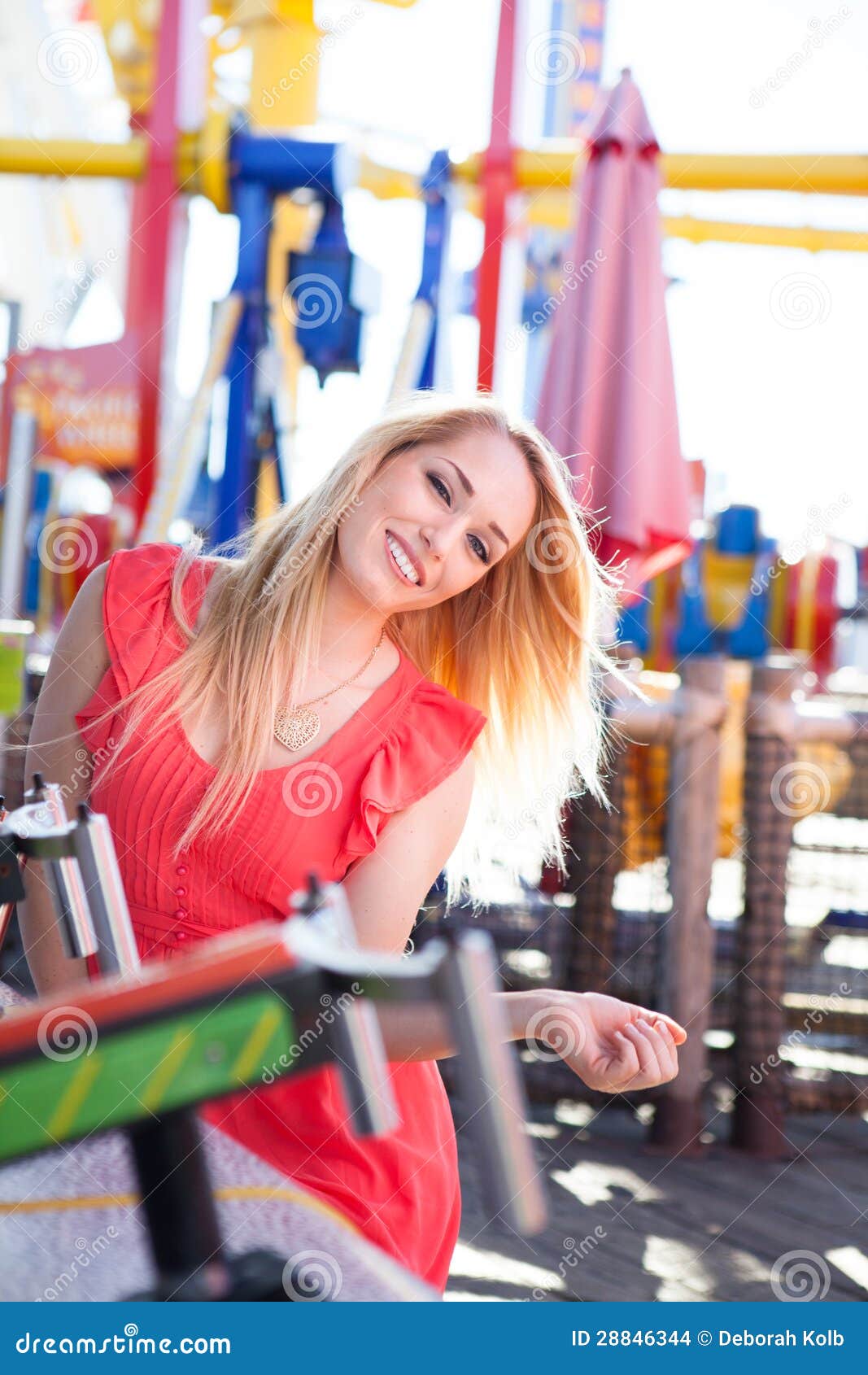 Happy Pretty Woman Playing Games Stock Photo - Image of laughing ...