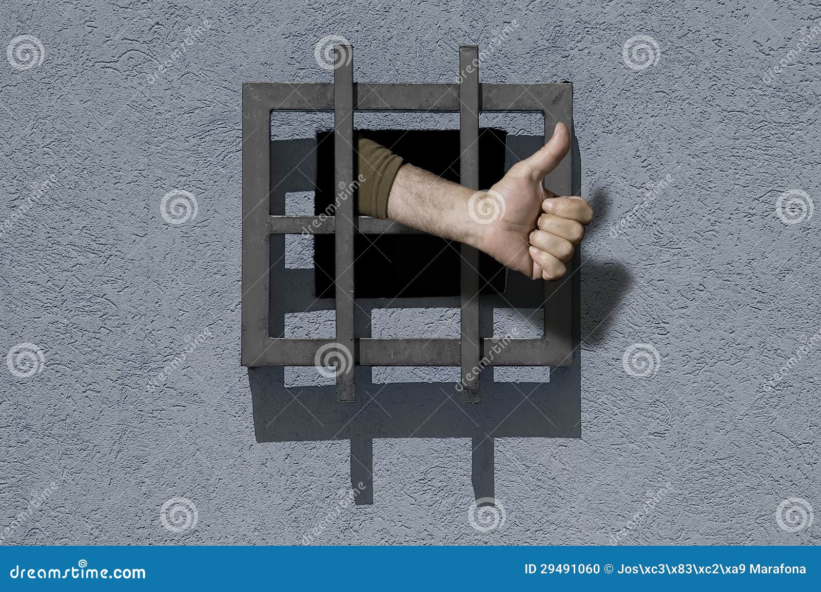 Happy Prisoner stock photo. Image of wall, metal, prison - 29491060