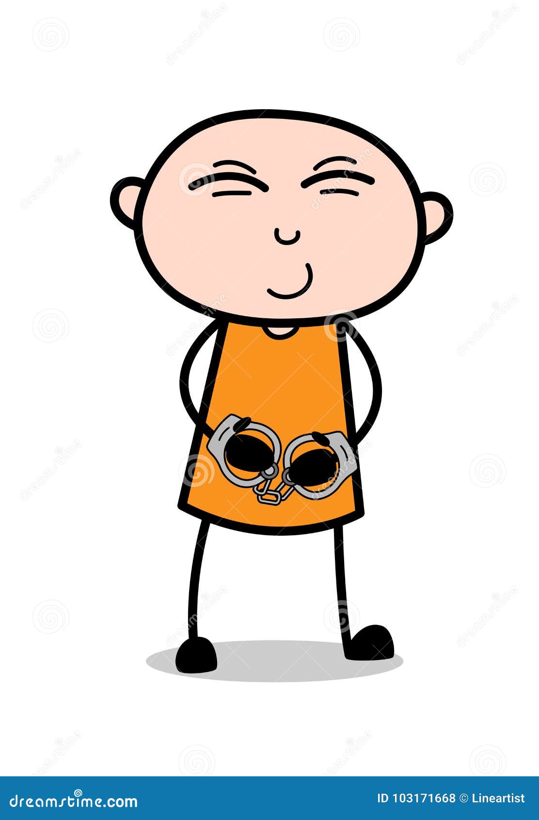 Happy Prisoner Between Two Sad Prisoners Royalty-Free Cartoon ...