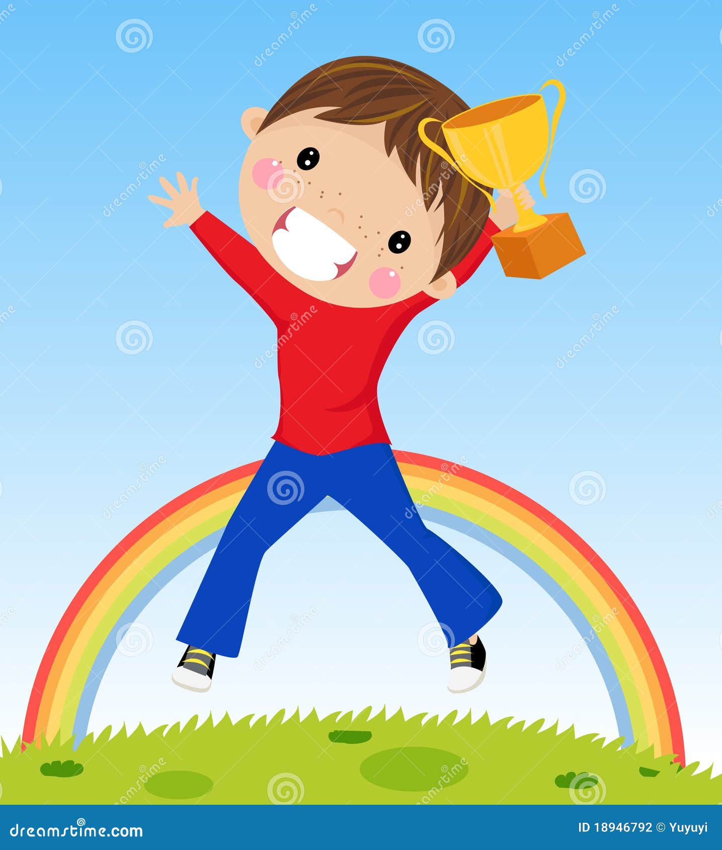 Happy prize winner stock vector. Illustration of award - 18946792