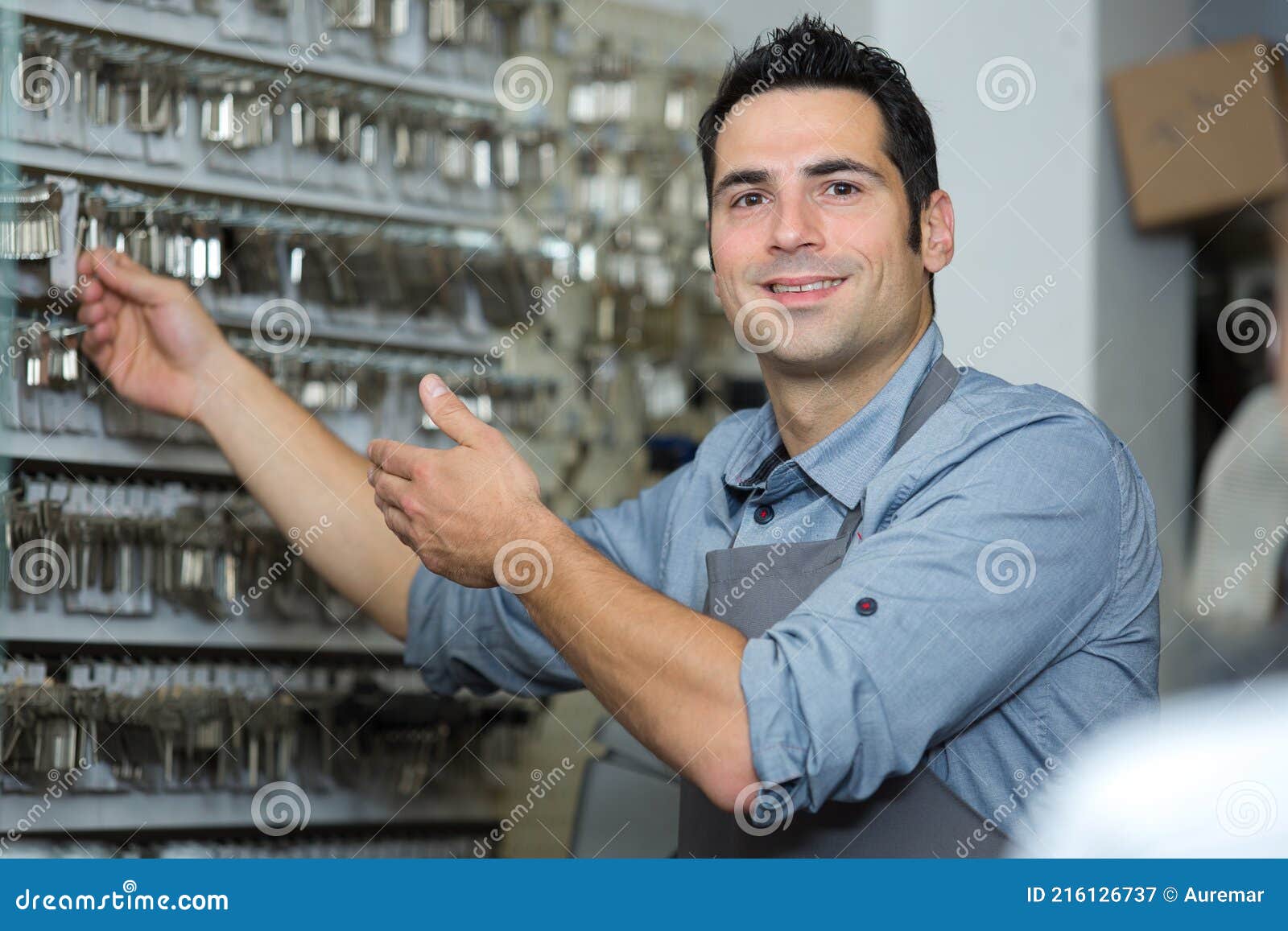 Happy Professional Key Maker Stock Image - Image of worker, success ...