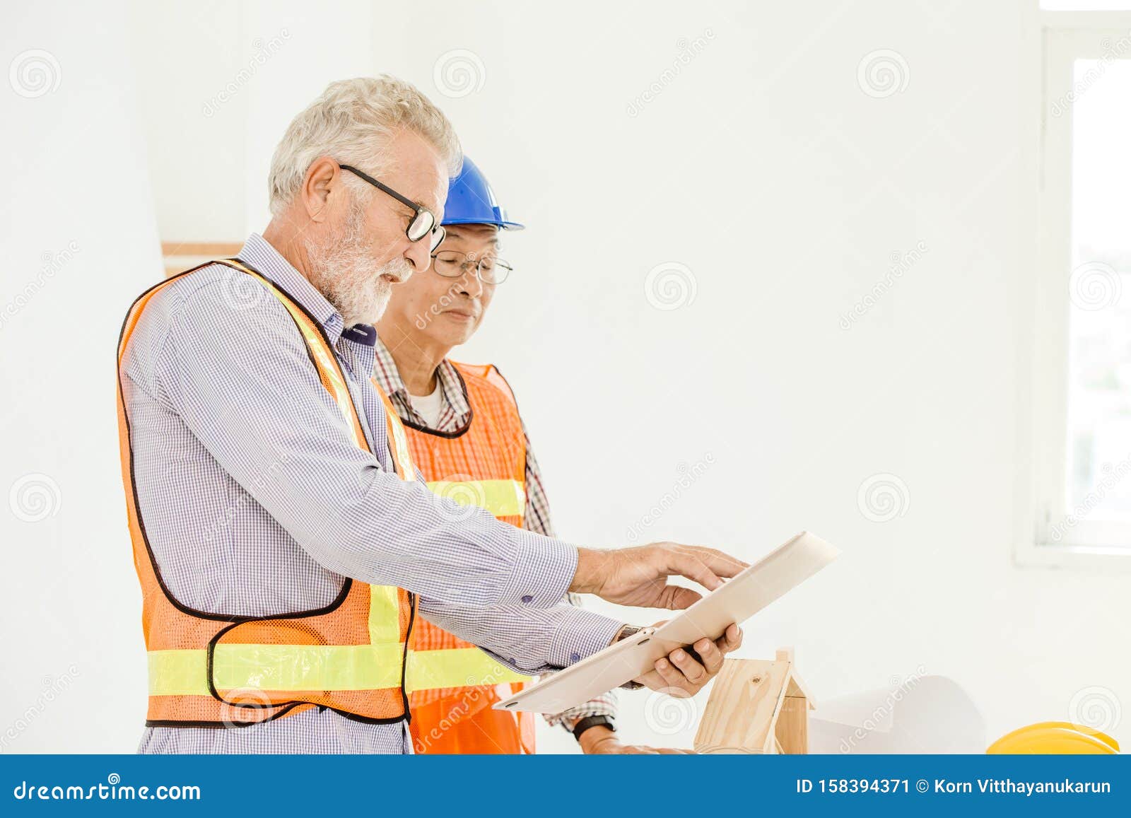 Happy Professional Worker Working Together Home Builder Architecture ...