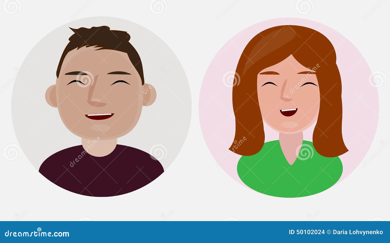 Happy profile pictures stock illustration. Illustration of mobile ...