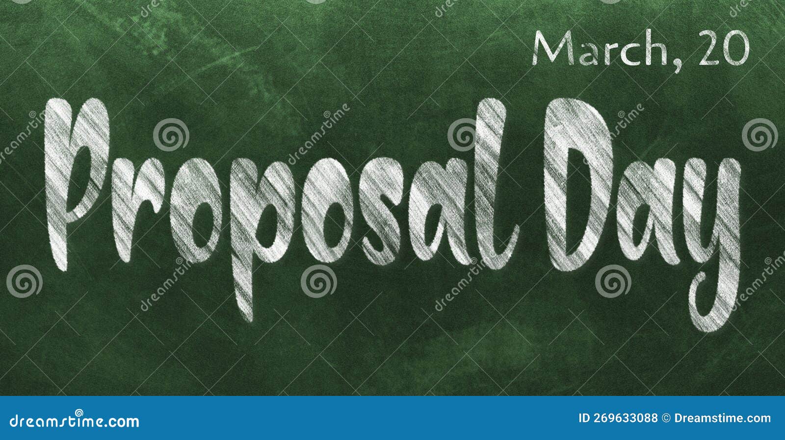 Happy Proposal Day, March 20. Calendar of March Chalk Text Effect ...