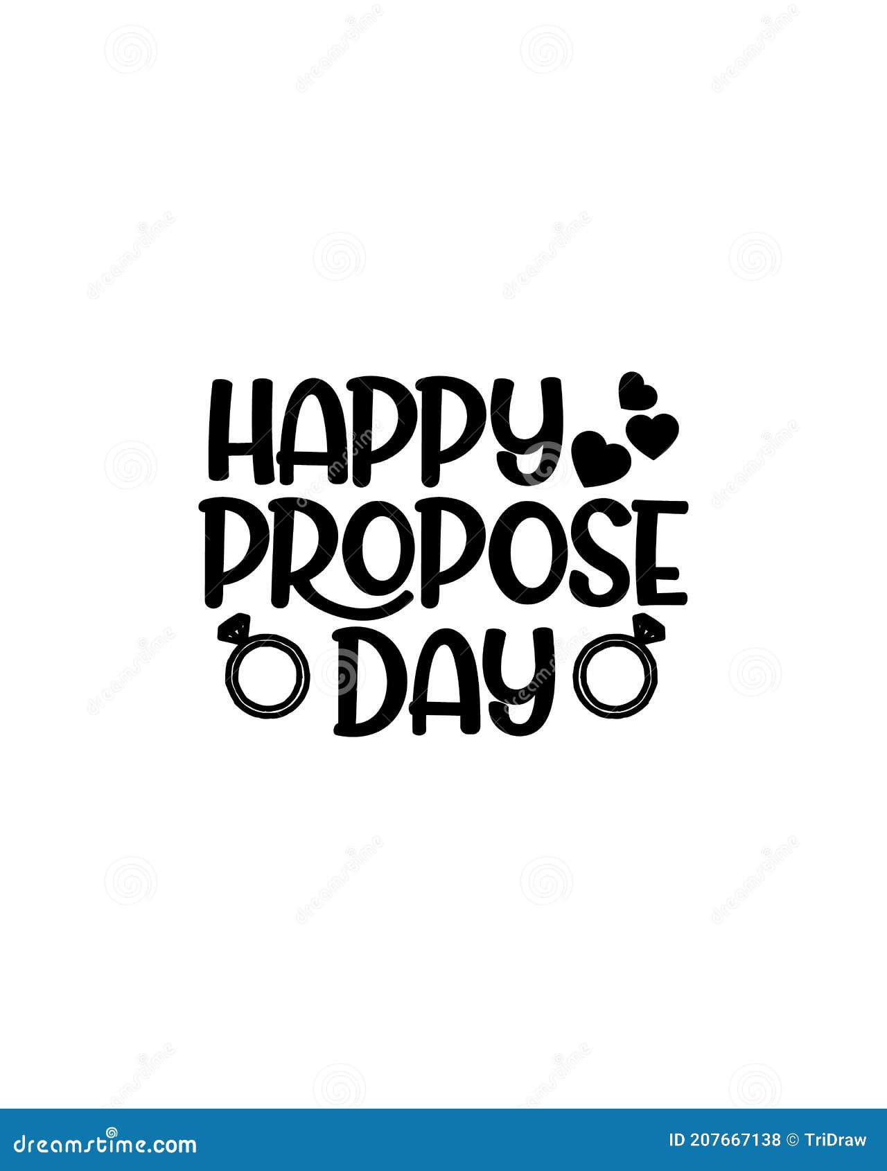 Happy Propose Day.Hand Drawn Typography Poster Design Stock Vector ...