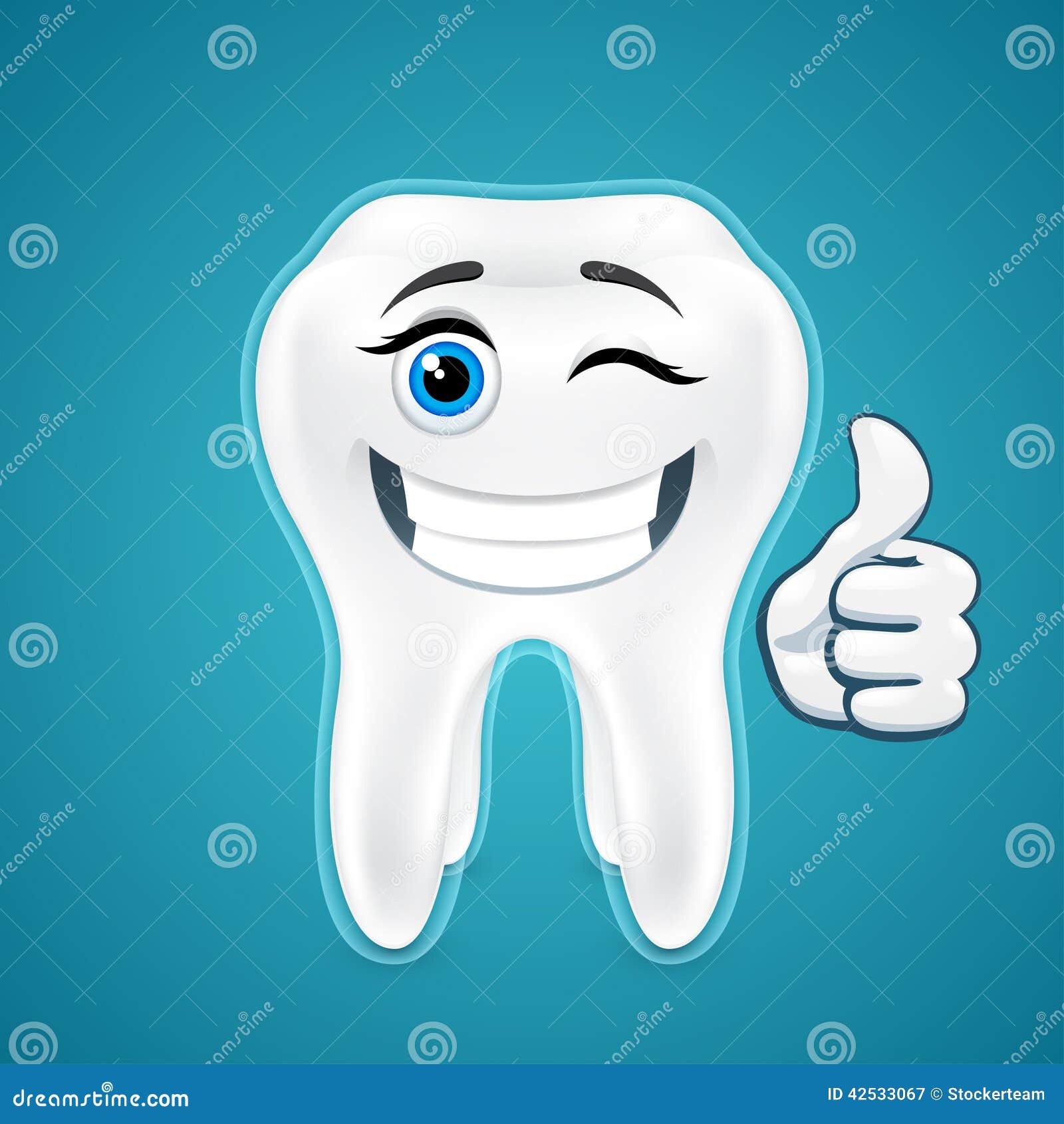 Happy Protected Human Teeth Stock Illustration - Illustration of happy ...