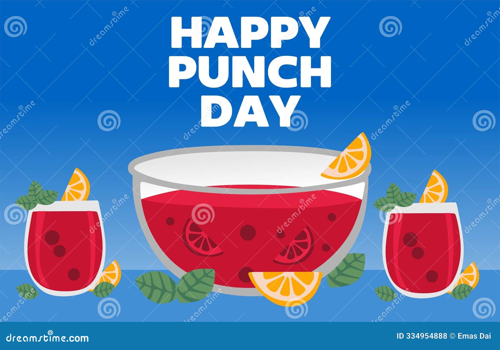 Happy Punch Day with Delicious Punch Drinks Stock Illustration ...