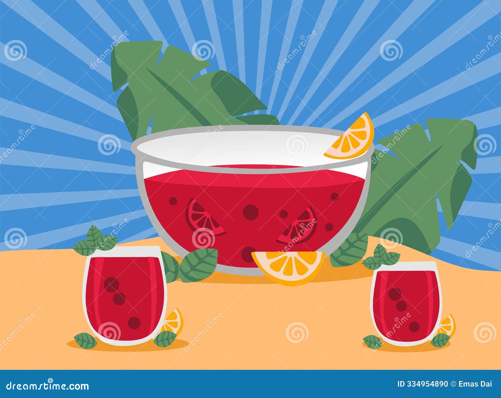 Happy Punch Day with Delicious Punch Drinks Stock Illustration ...