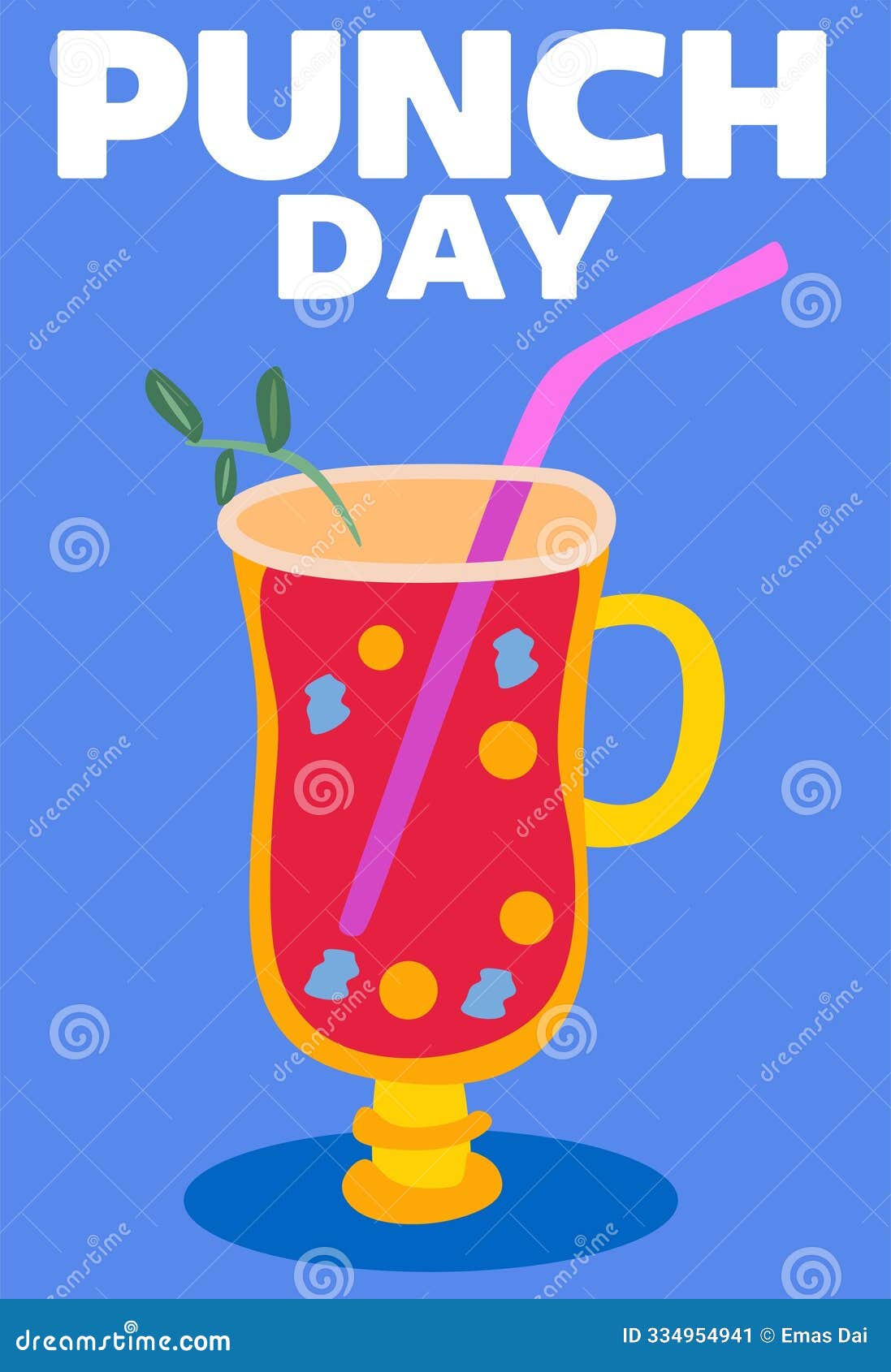 Happy Punch Day with Delicious Punch Drinks Stock Illustration ...
