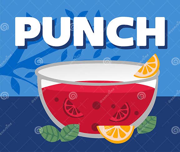 Happy Punch Day with Delicious Punch Drinks Stock Illustration ...
