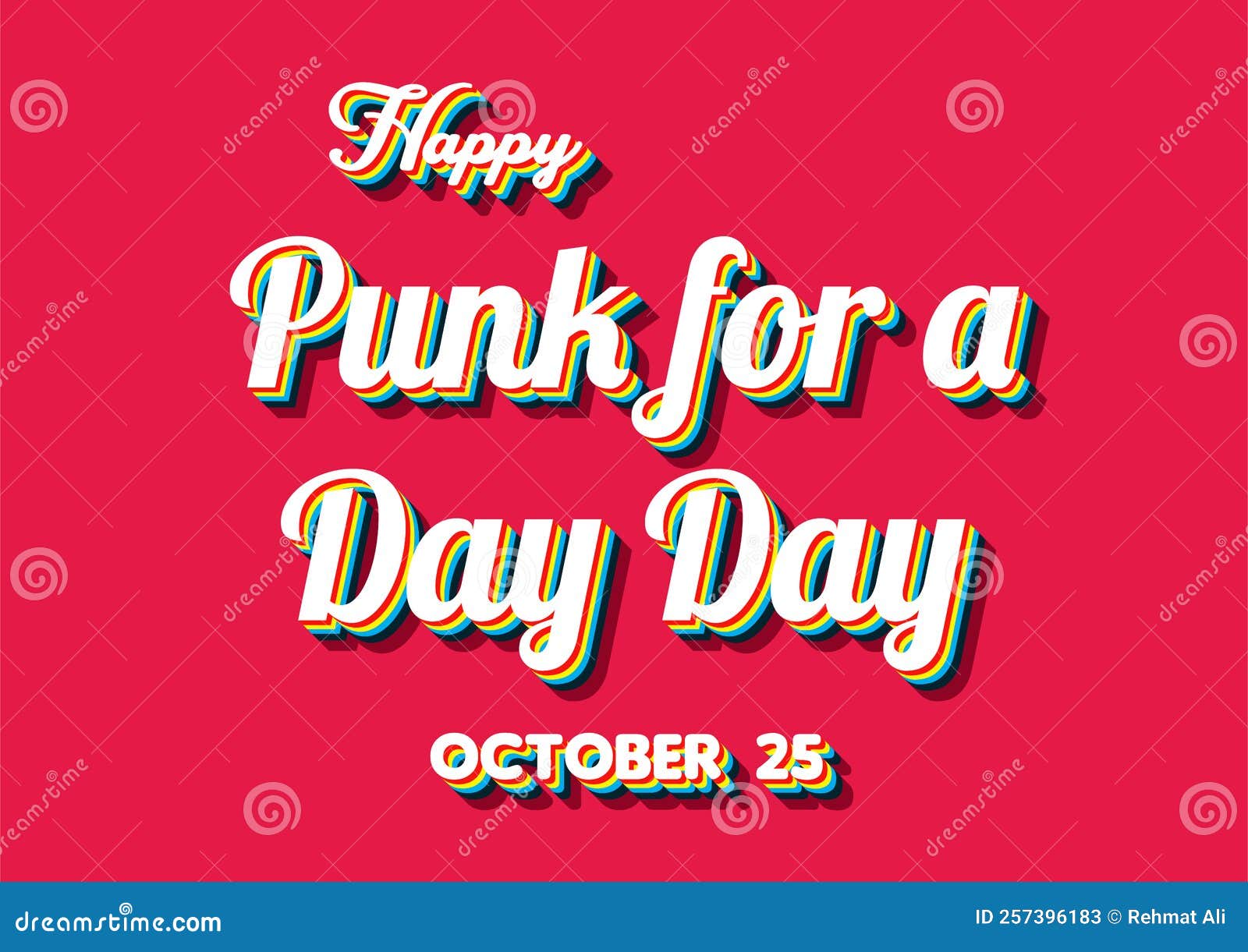Happy Punk for a Day Day, October 25. Calendar of October Retro Text ...
