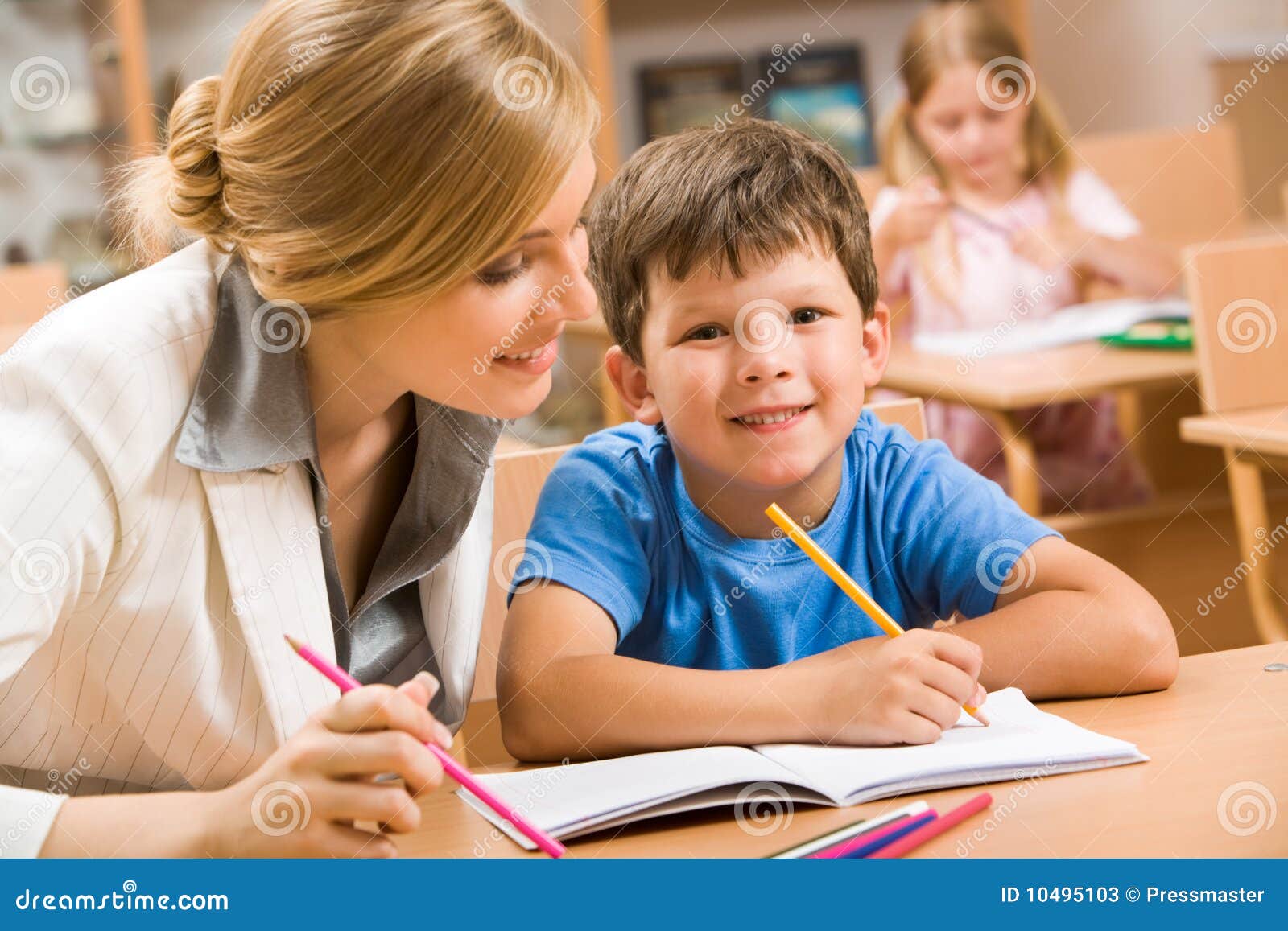 Happy pupil stock image. Image of female, cute, cheerful - 10495103