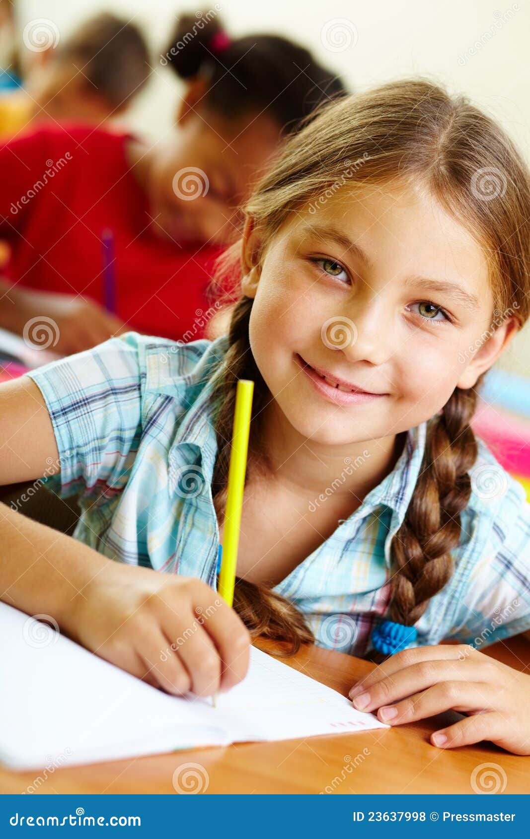 Happy pupil stock photo. Image of junior, crayon, lifestyle - 23637998