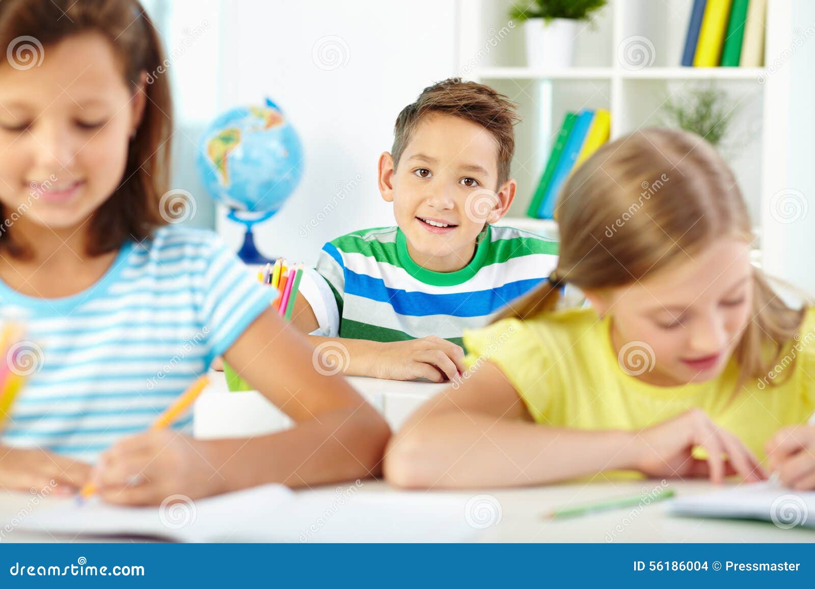 Happy pupil stock photo. Image of little, junior, expression - 56186004