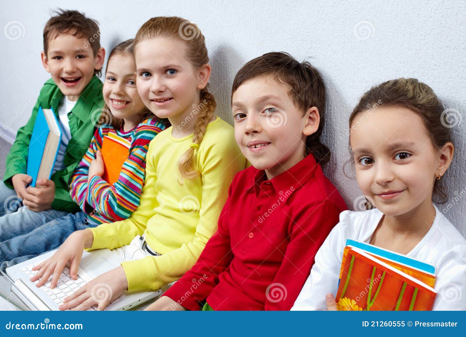 Happy pupils stock image. Image of caucasian, line, people - 21260555