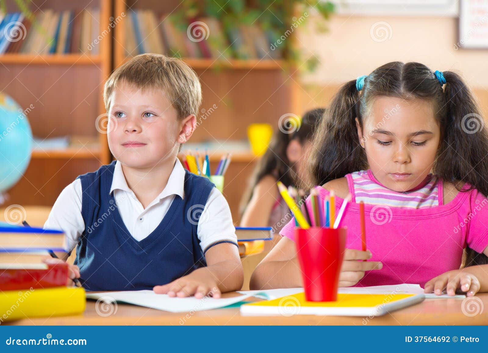 Happy pupils at school stock photo. Image of lifestyle - 37564692