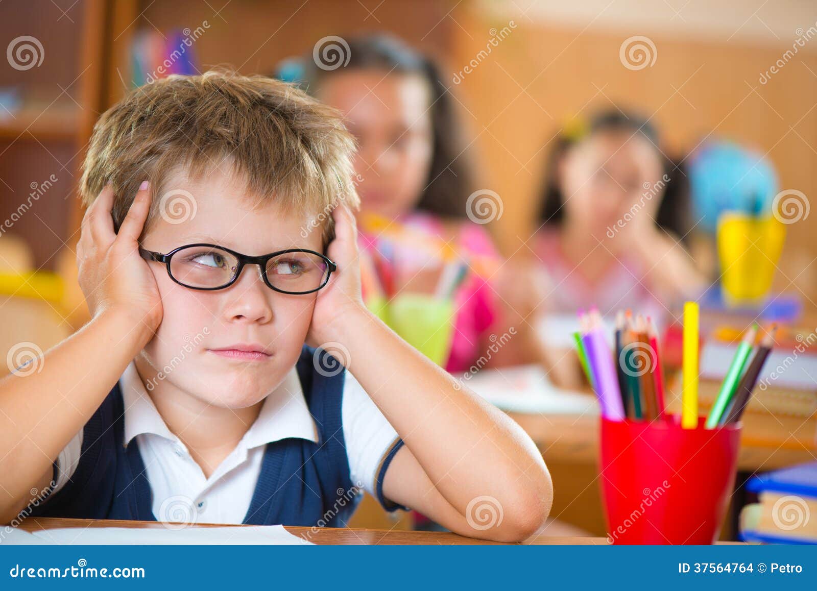 Happy pupils at school stock photo. Image of education - 37564764