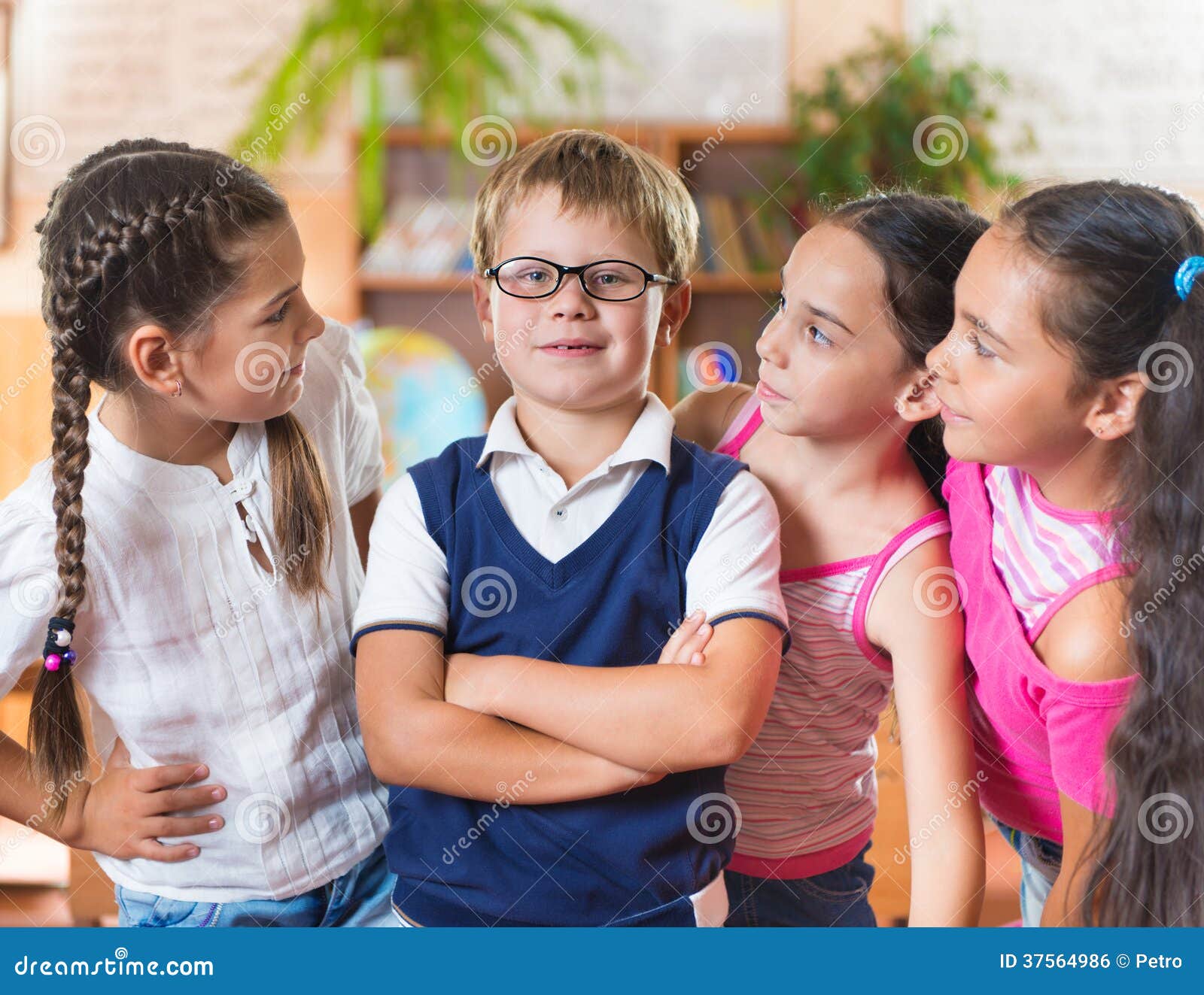 Happy pupils at school stock photo. Image of cute, education - 37564986