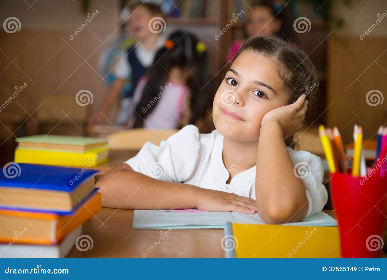 Happy pupils at school stock image. Image of kids, caucasian - 37565149