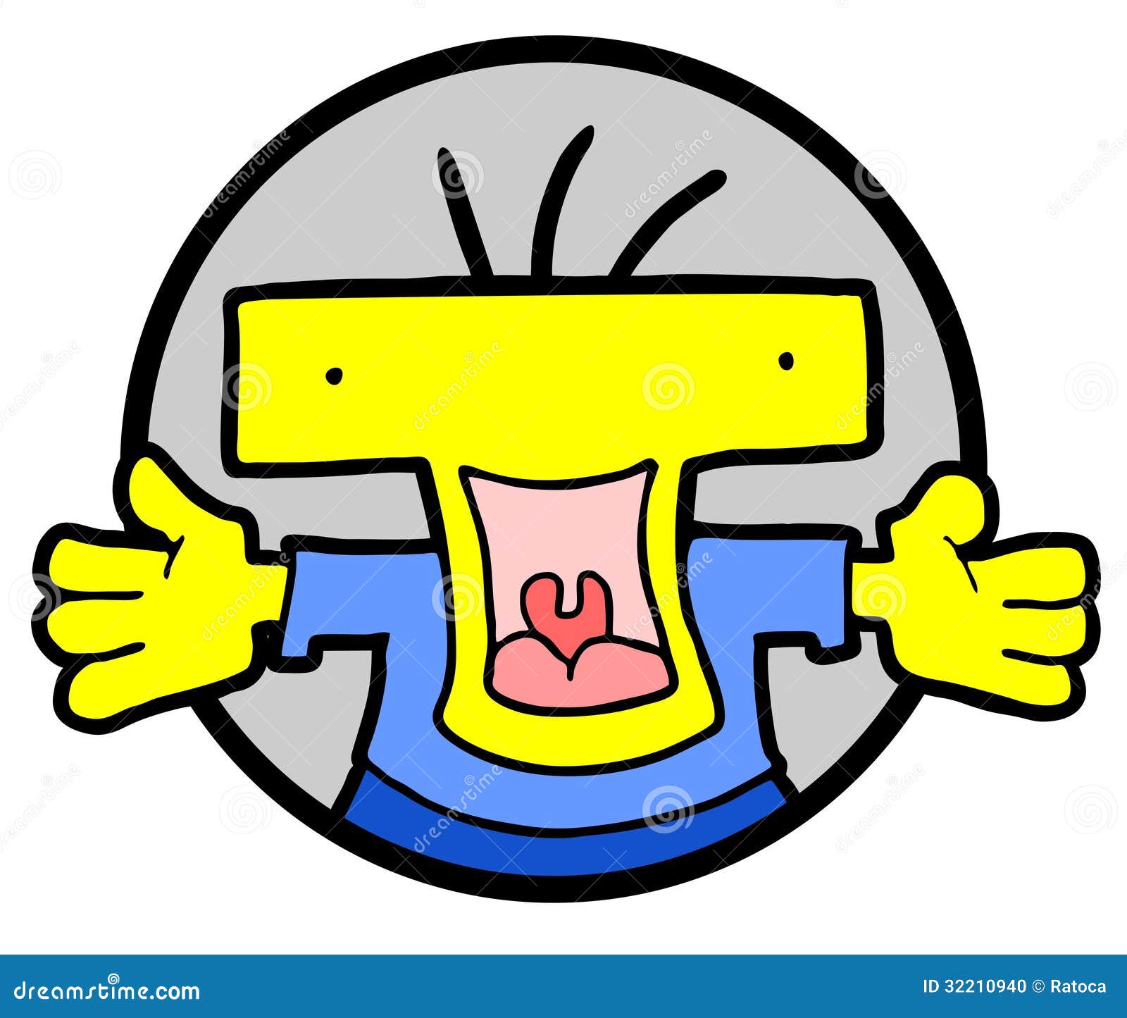 Happy Puppet Draw In Brick Wall Royalty-Free Stock Photo ...