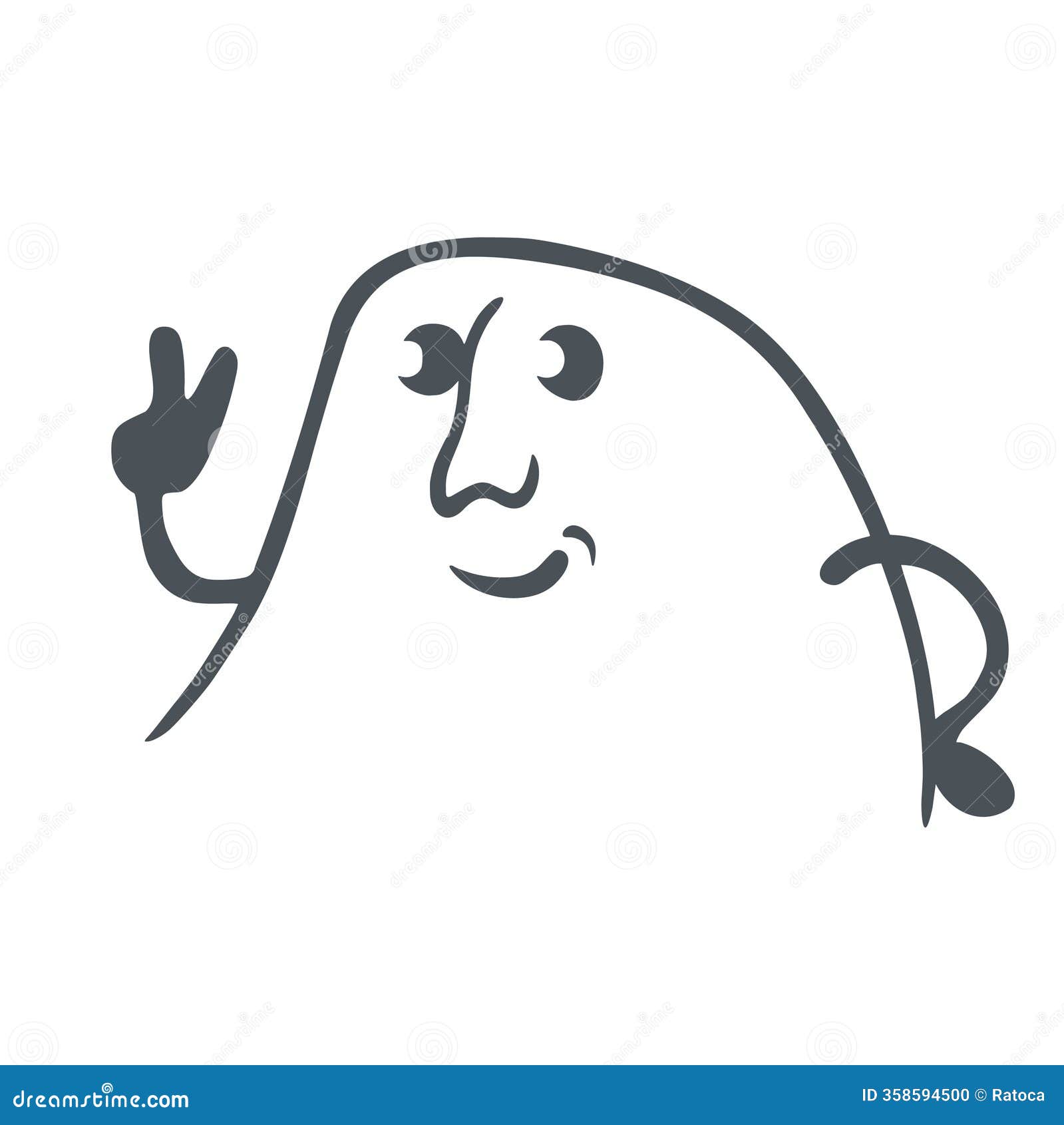 Happy puppet line draw stock illustration. Illustration of funny ...