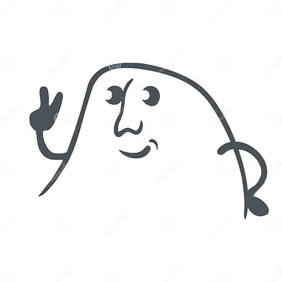 Happy puppet line draw stock illustration. Illustration of funny ...