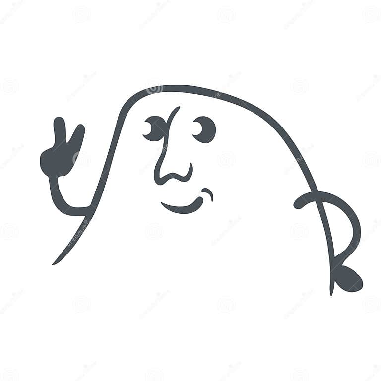 Happy puppet line draw stock illustration. Illustration of funny ...