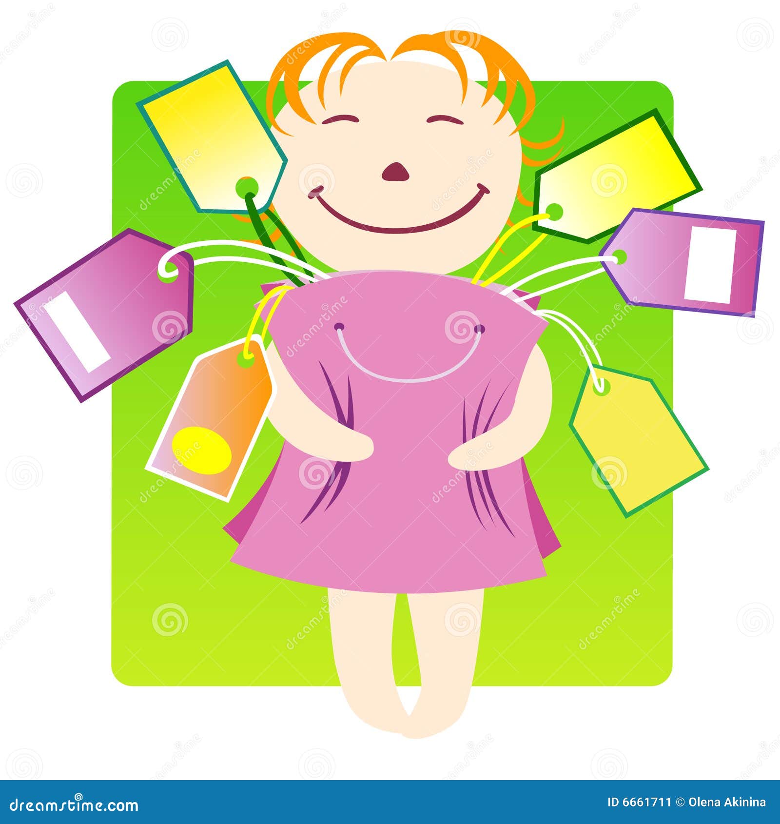 Happy purchaser stock vector. Illustration of hair, girl - 6661711