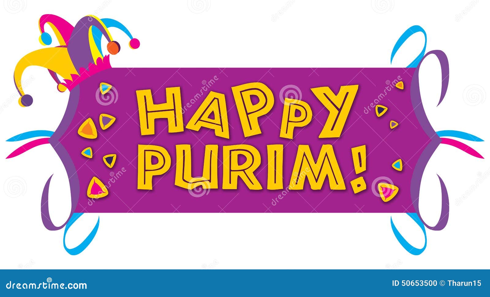 Happy Purim stock illustration. Illustration of triangular - 50653500