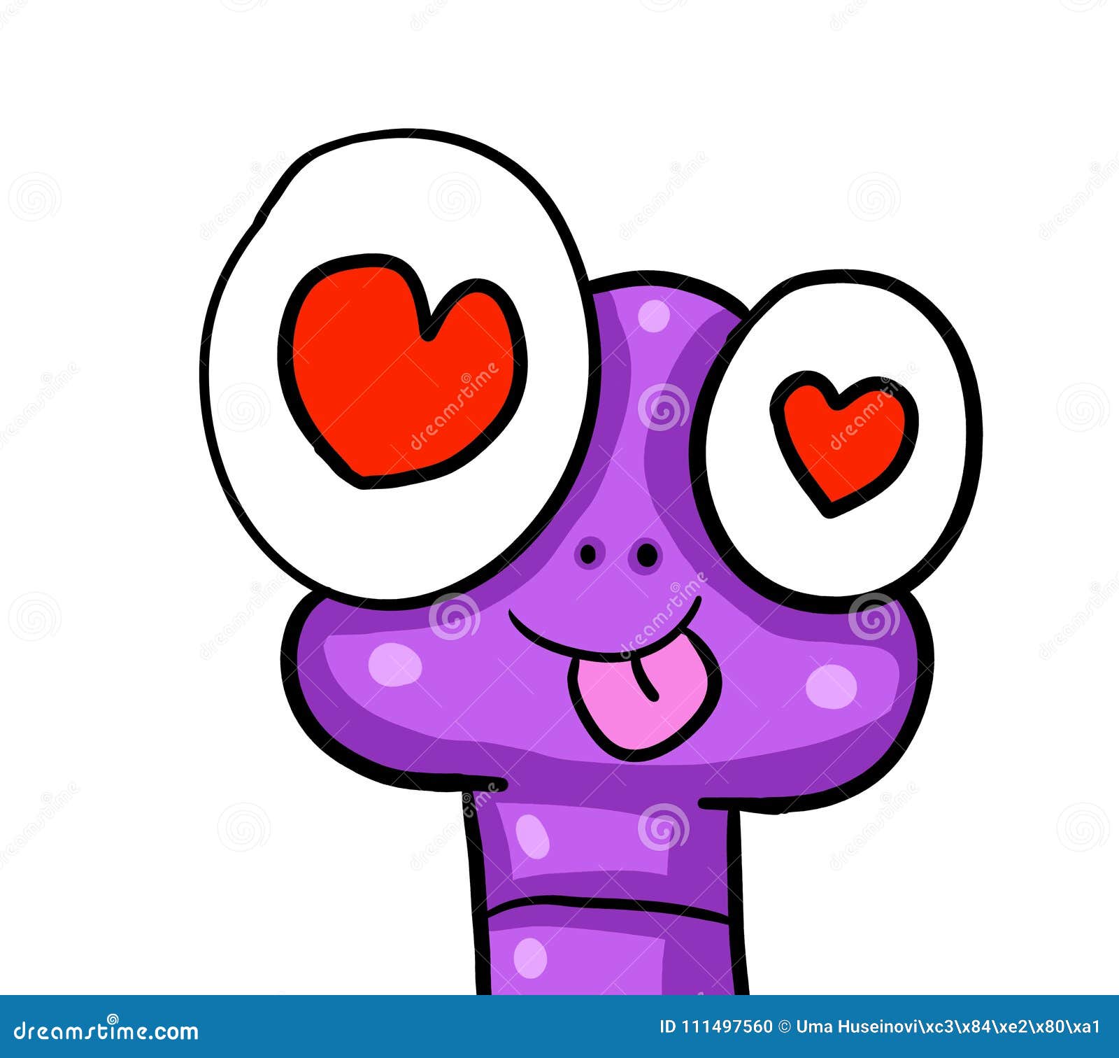 Happy Purple Worm Who is in Love Stock Illustration - Illustration of ...