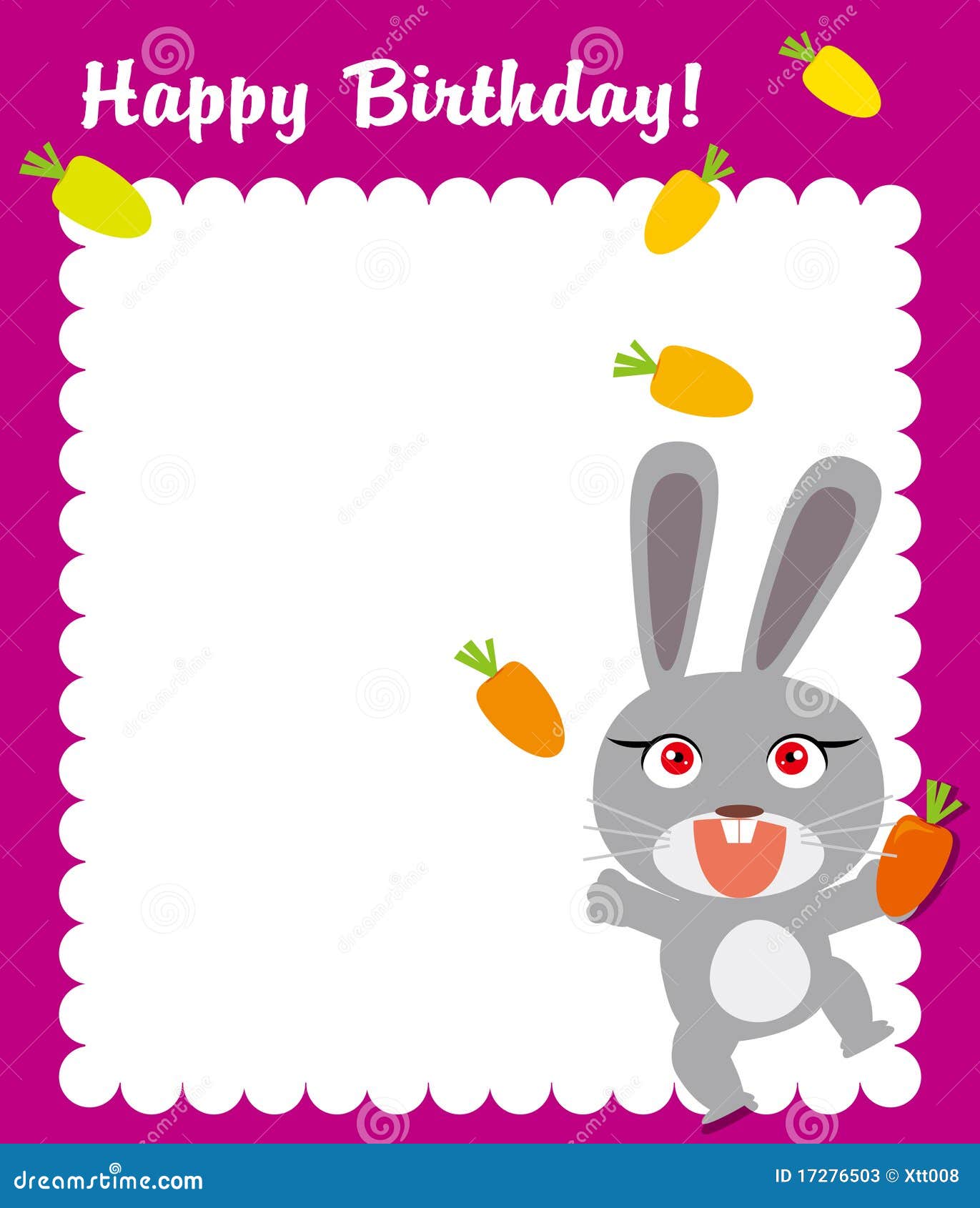 Happy Rabbit Birthday Frame Stock Vector - Illustration of birthday ...