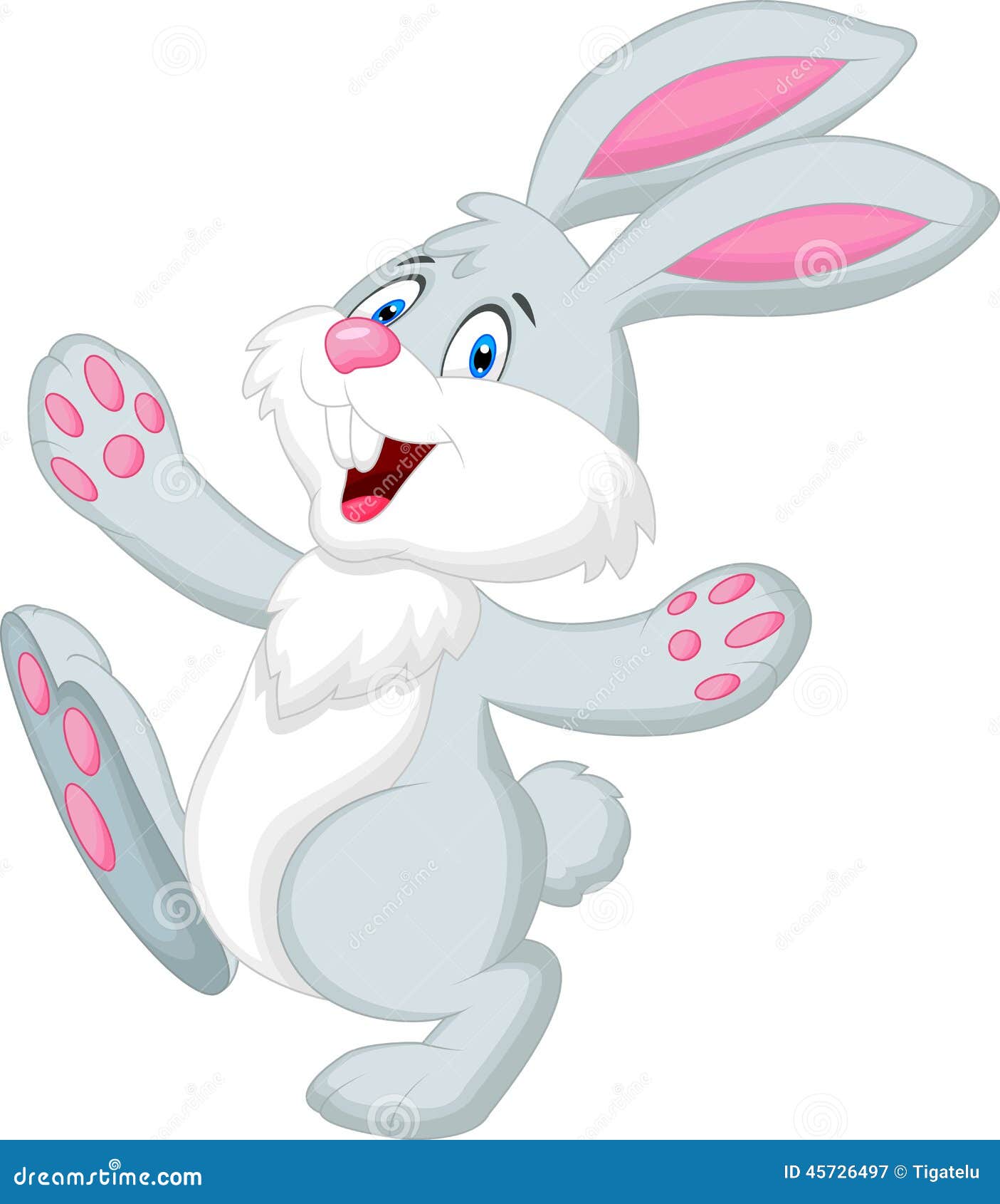 Happy rabbit cartoon stock vector. Illustration of silly - 45726497